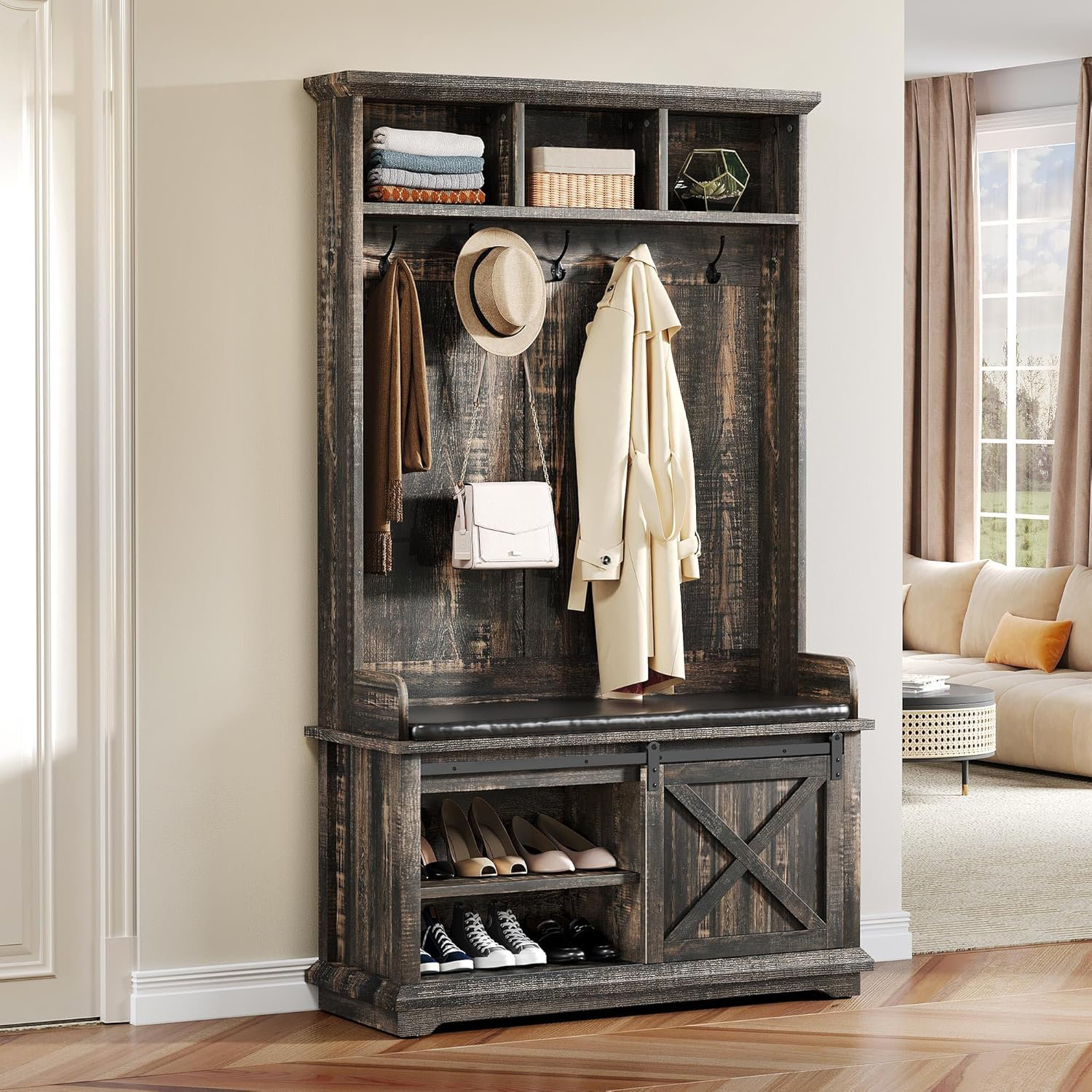 The Twillery Co.® Newenton Hall Tree with Bench and Shoe Storage ...