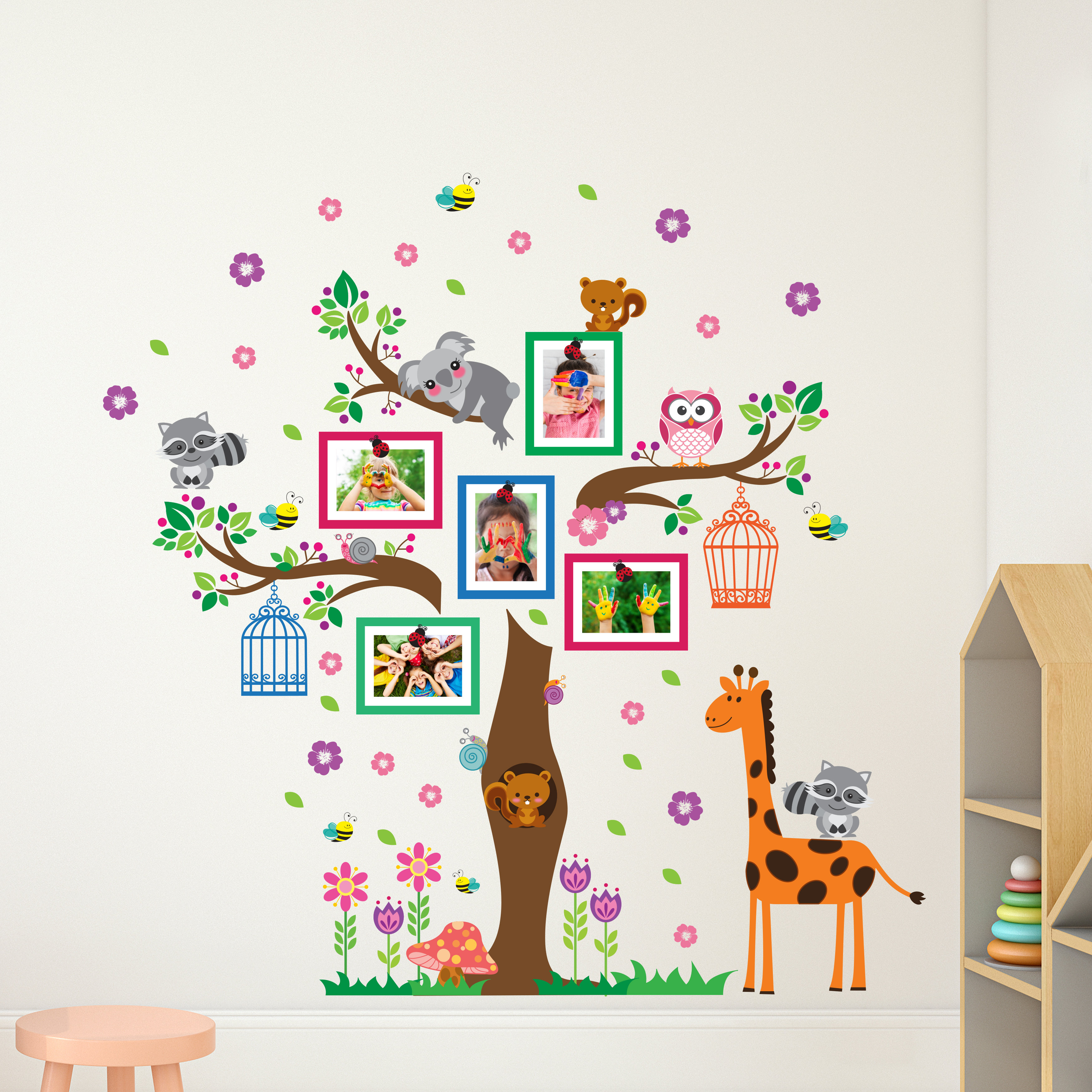 Walplus Happy Tree Bird Cages and Flowers Photo Frame Decal | Wayfair