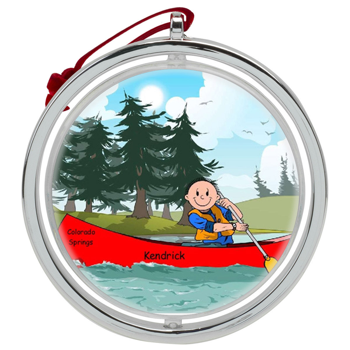 Printed Perfection Personalized Canoe - Male Double Sided Spinable ...