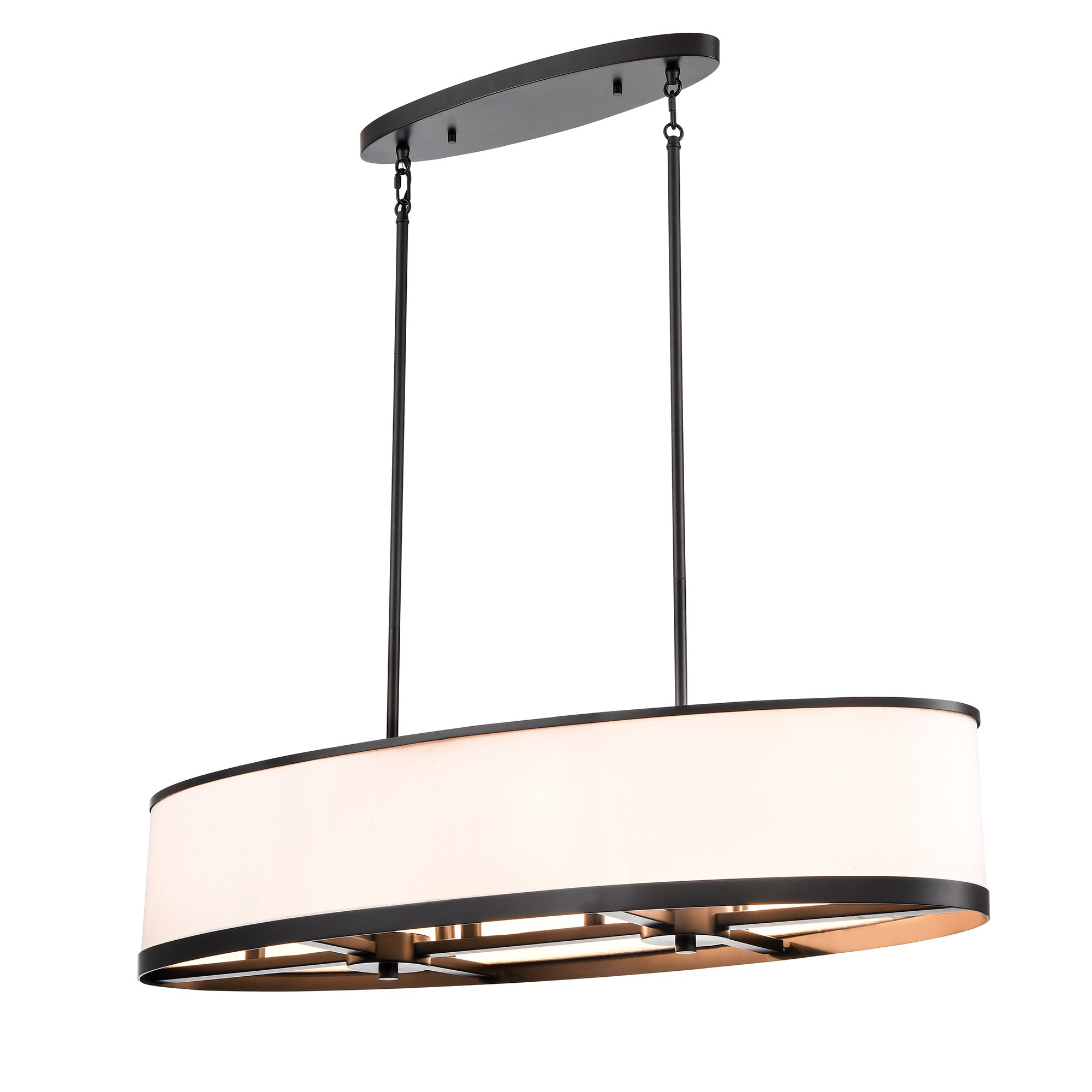 Hokku Designs Paynter - 8 Linear Oval-Light Island-Light 15" - Black ...