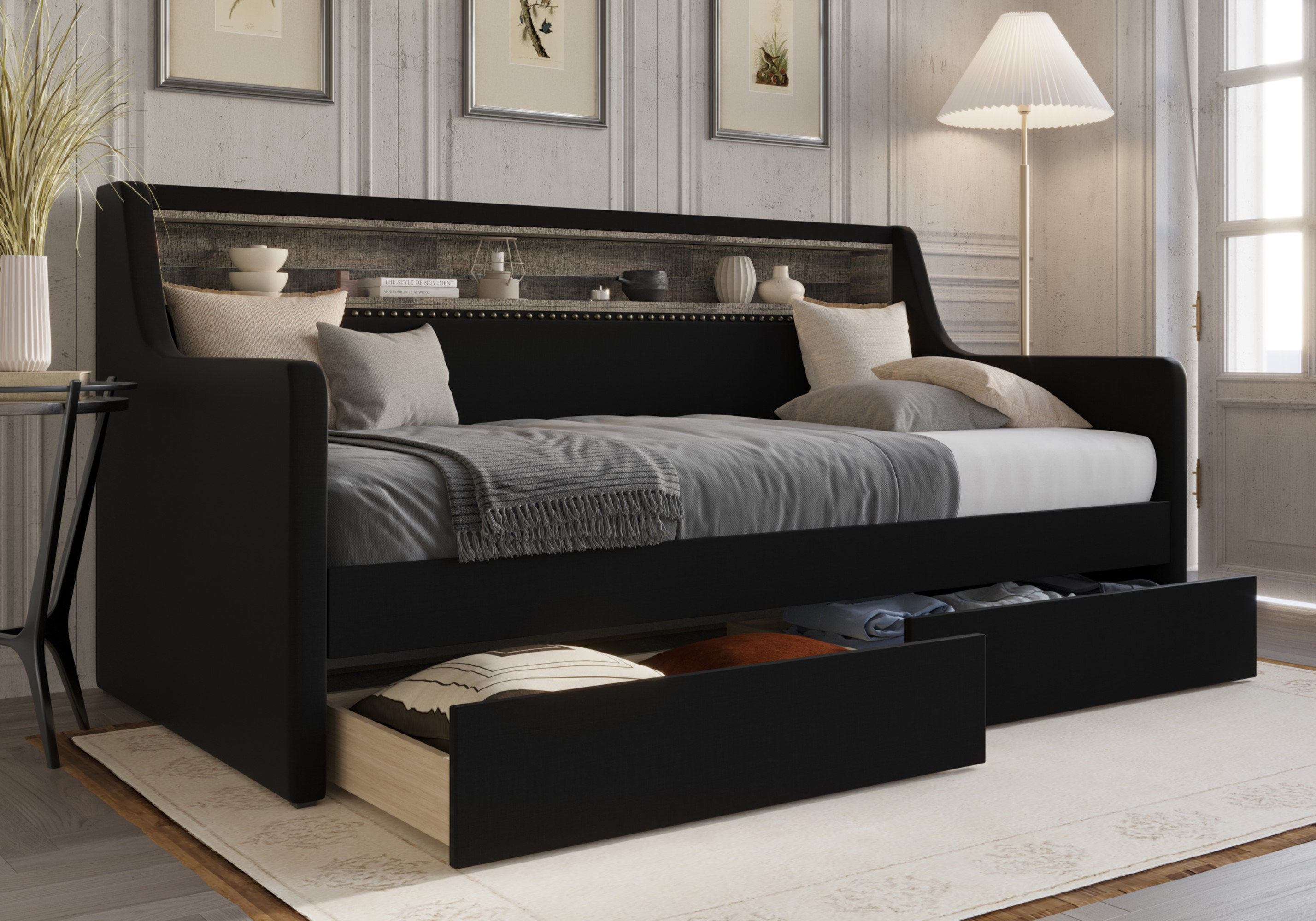 Wade Logan Amylah Upholstered Twin Daybed & Reviews - Wayfair Canada