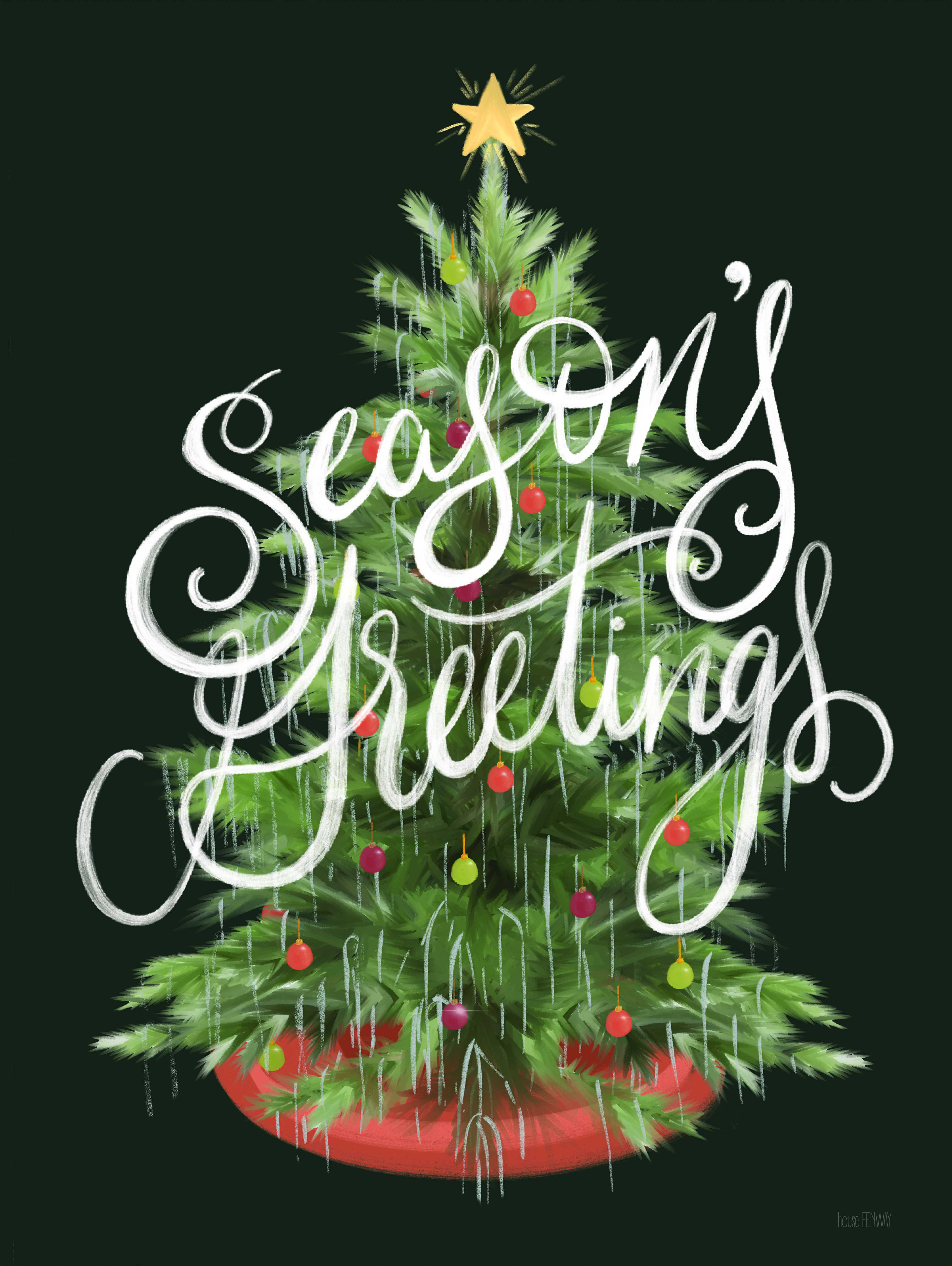 The Holiday Aisle® Season's Greetings - Wrapped Canvas Print | Wayfair