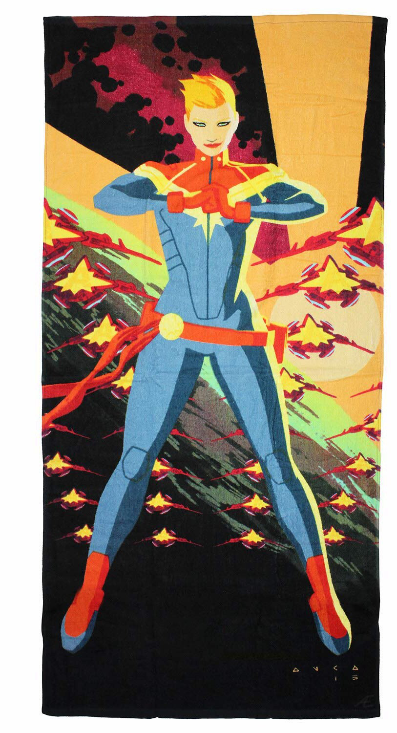 Orren Ellis Captain Marvel Power Pose Beach Towel - 59x29 Marvel Comics ...