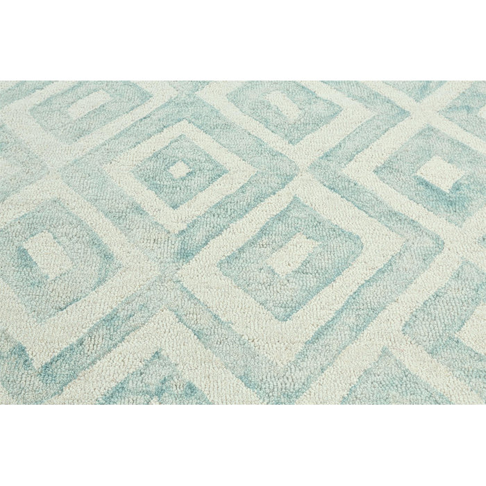 George Oliver Cummings Handmade Wool Green-Blue Slate Rug & Reviews ...