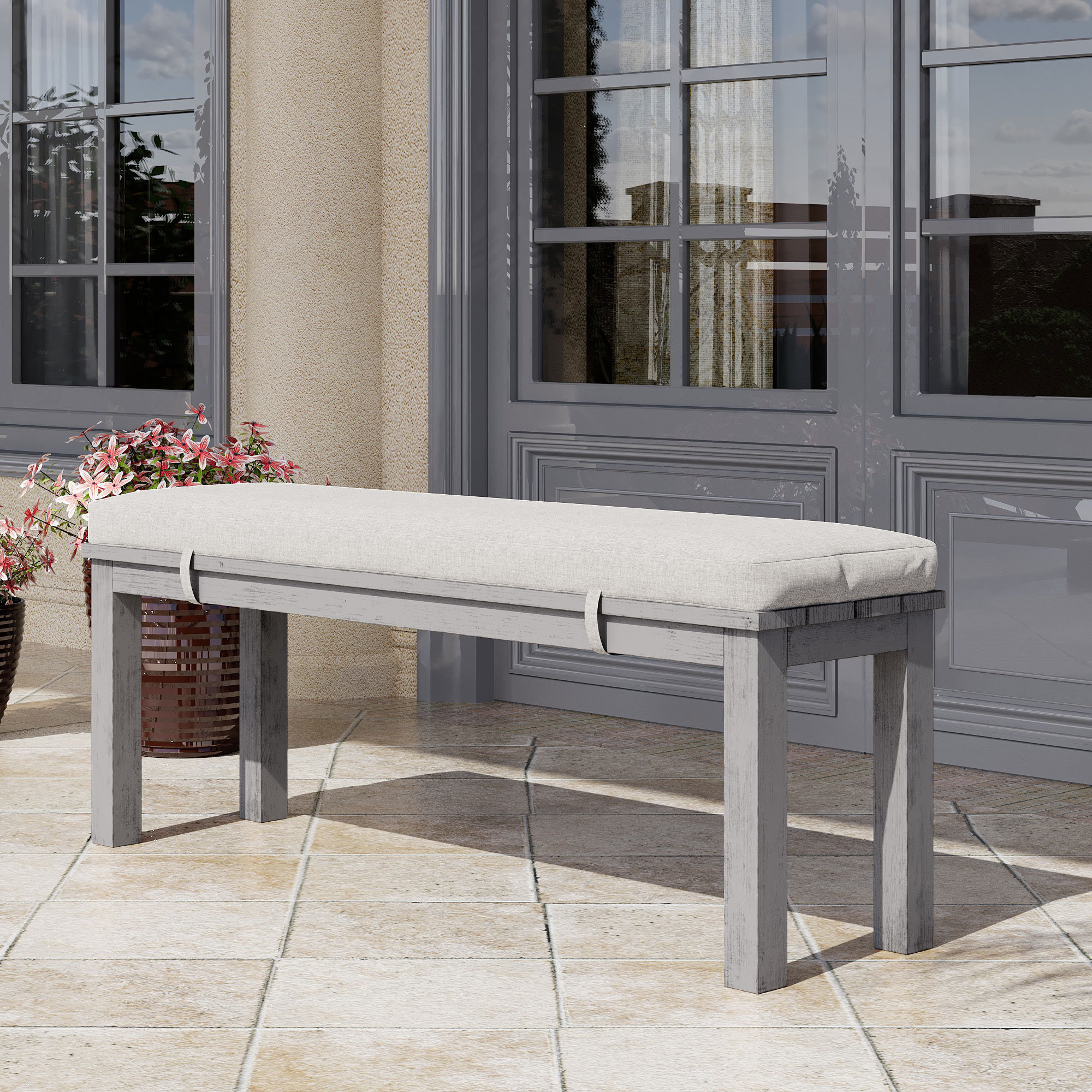 Wildon Home® Deidre Aluminum Outdoor Patio Benches | Wayfair