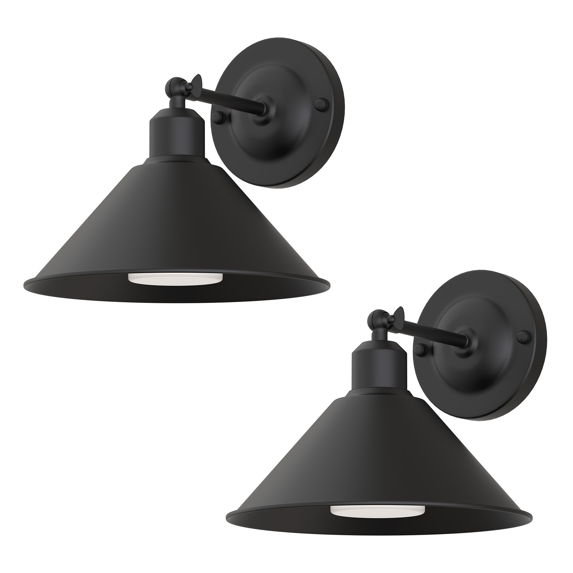 Latitude Run® 9 In. 2-Pack Black Wireless Wall Sconces, Dimmable LED ...