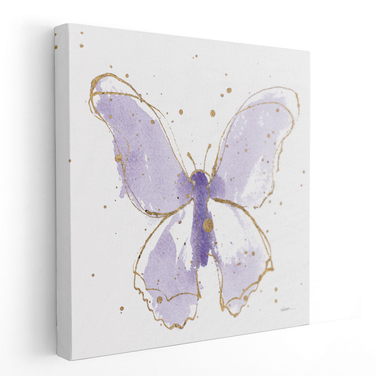 Rosalind Wheeler Gilded Butterflies II Purple - Canvas Print Wall Art ...