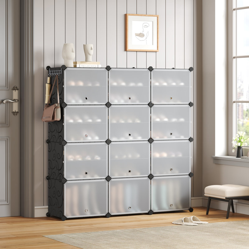 Rebrilliant 42 Pair Stackable Shoe Storage Cabinet & Reviews | Wayfair ...