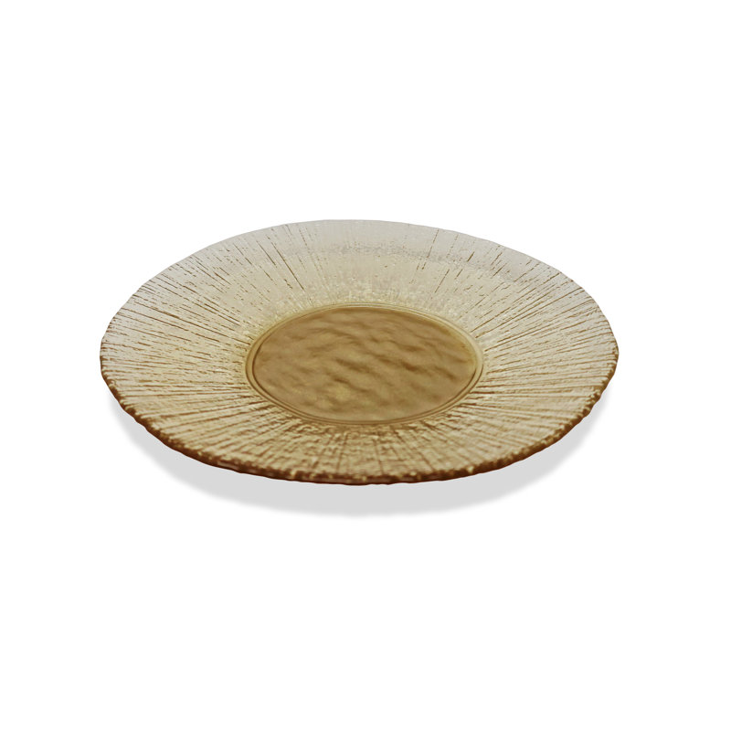 Orren Ellis Drequan Set of 4 Organic Shaped Gold Dessert Plates | Wayfair