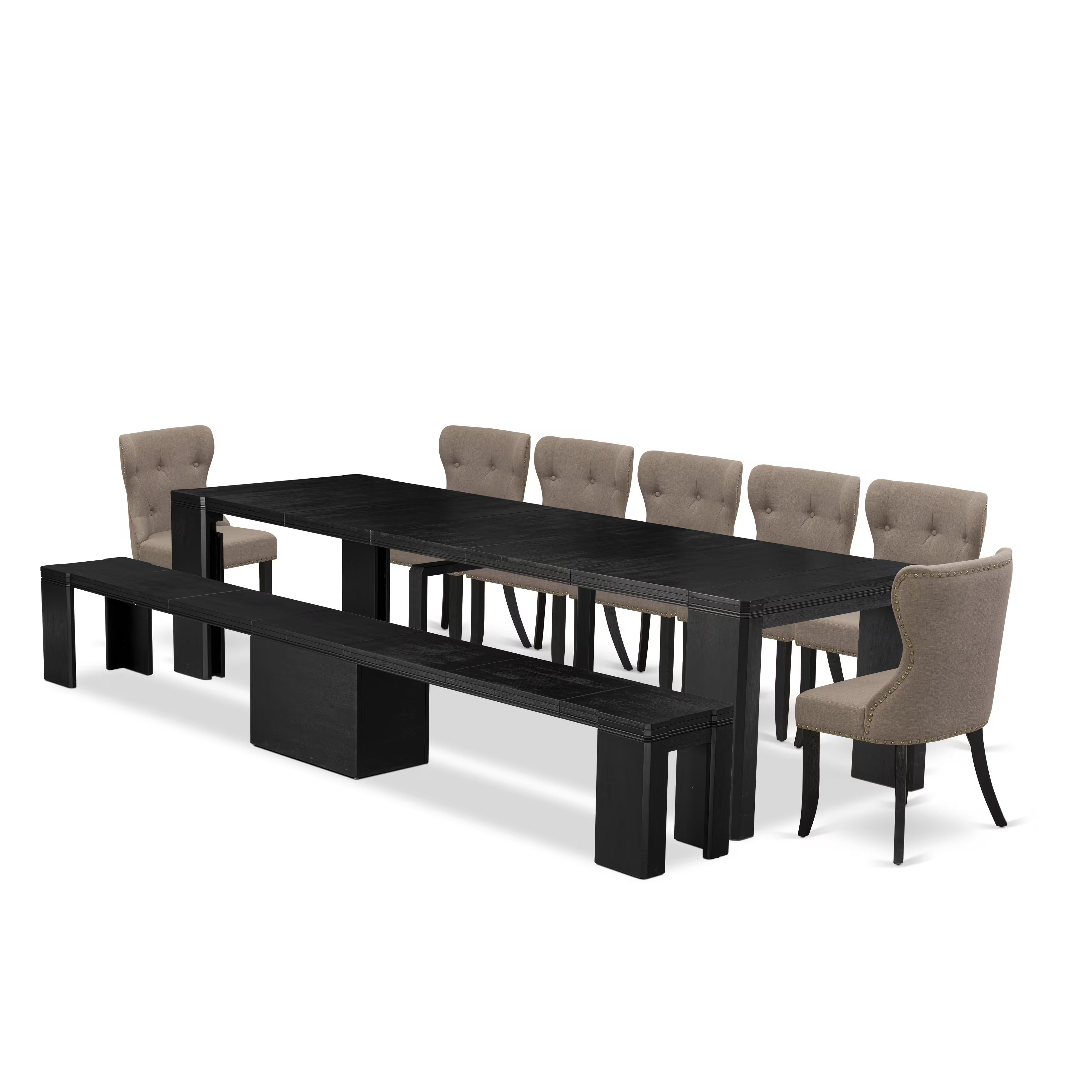 Luxe by East West Furniture Extendable Dining Set Includes a Xtenczar ...