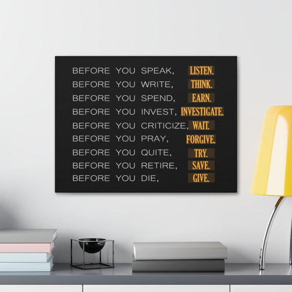 Trinx Inspirational Wall ArtBefore You Motivation Wall Decor | Wayfair