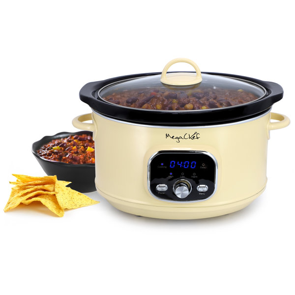 MegaChef 3.5 Liter Electric Slow Cooker in Ivory | Wayfair
