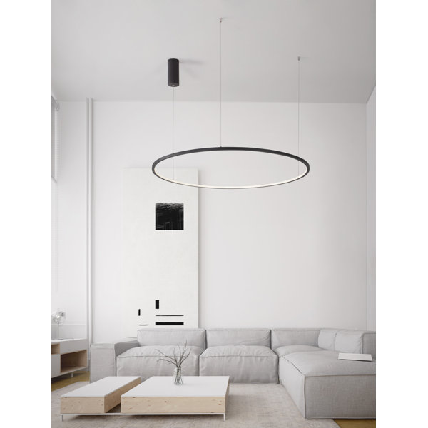 Ivy Bronx Sandy Black Aluminum & Acrylic LED 58 Watt 230 Volt 3132Lm ...