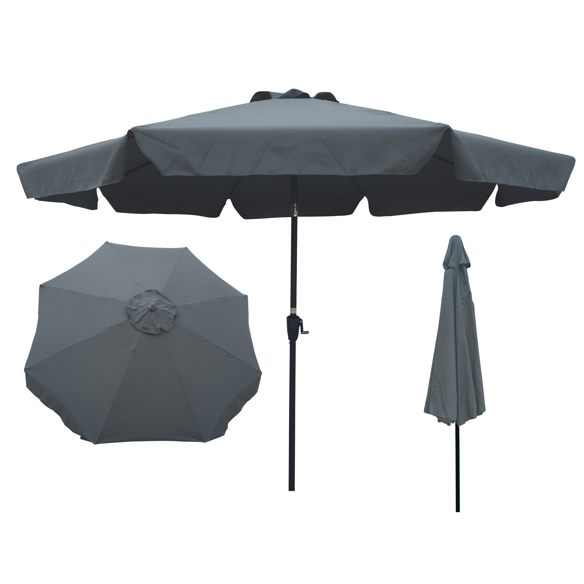 Arlmont & Co. 10Ft Patio Umbrella Market Round Umbrella Outdoor Garden ...