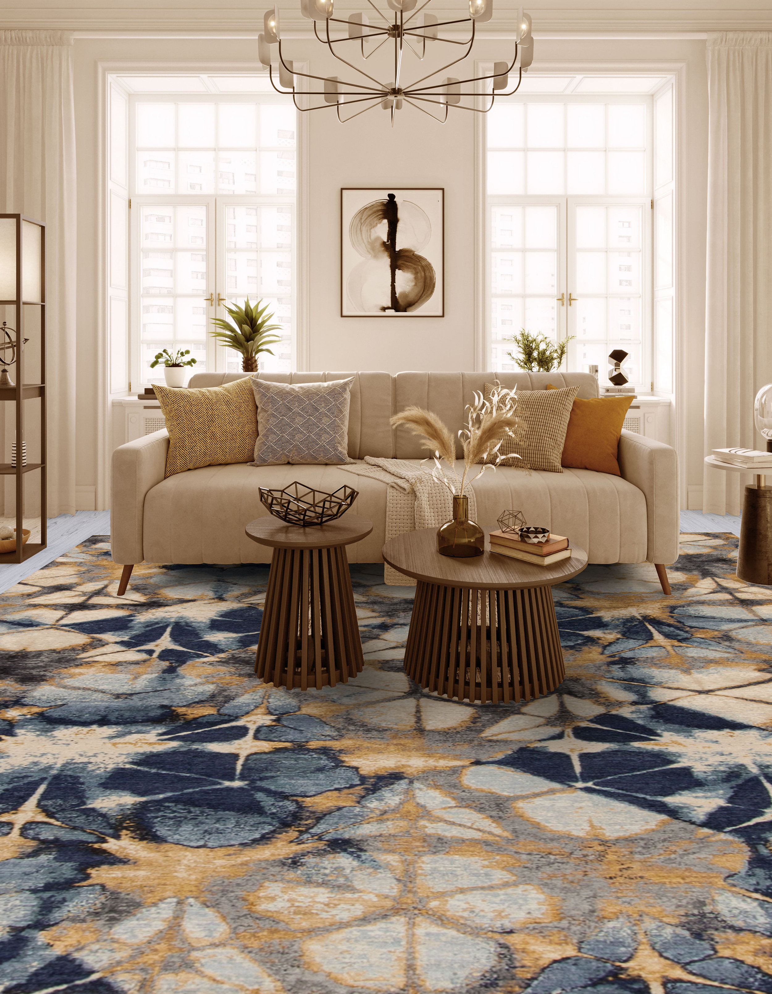 Samad Rugs Shibori Kitchen Mat | Wayfair