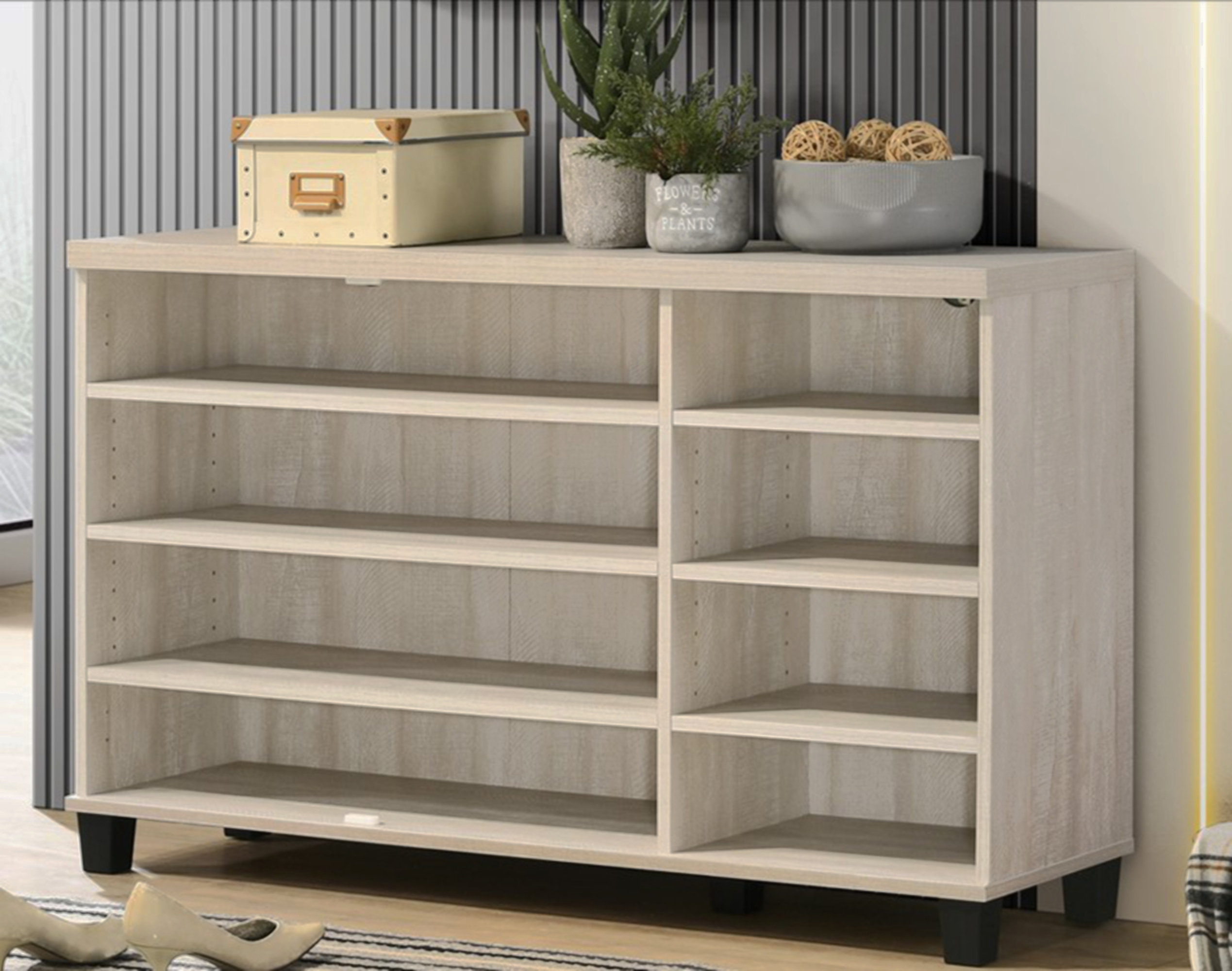 Gracie Oaks Corby 45" 3-Door Shoe Cabinet | Wayfair