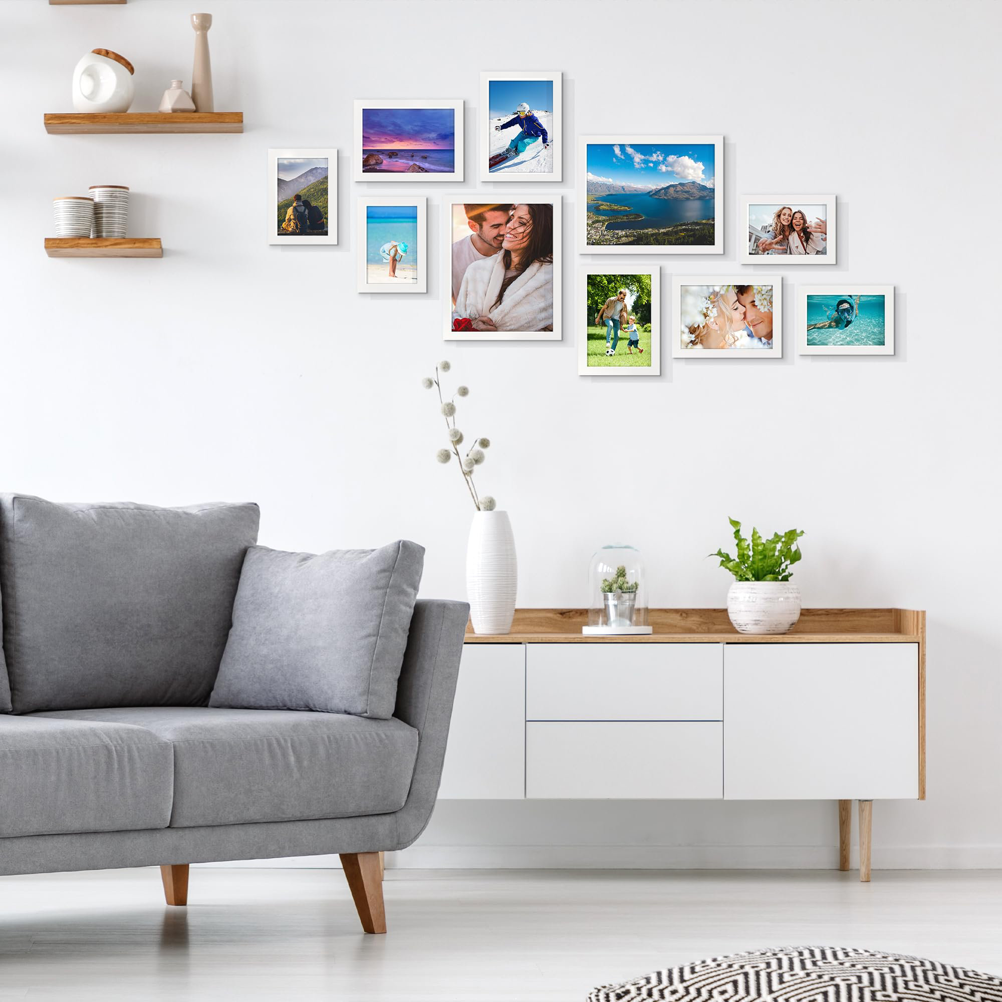 Latitude Run® 10-Pack Collage Picture Frames Set - 2x 8x10, 4x 5x7, 4x ...