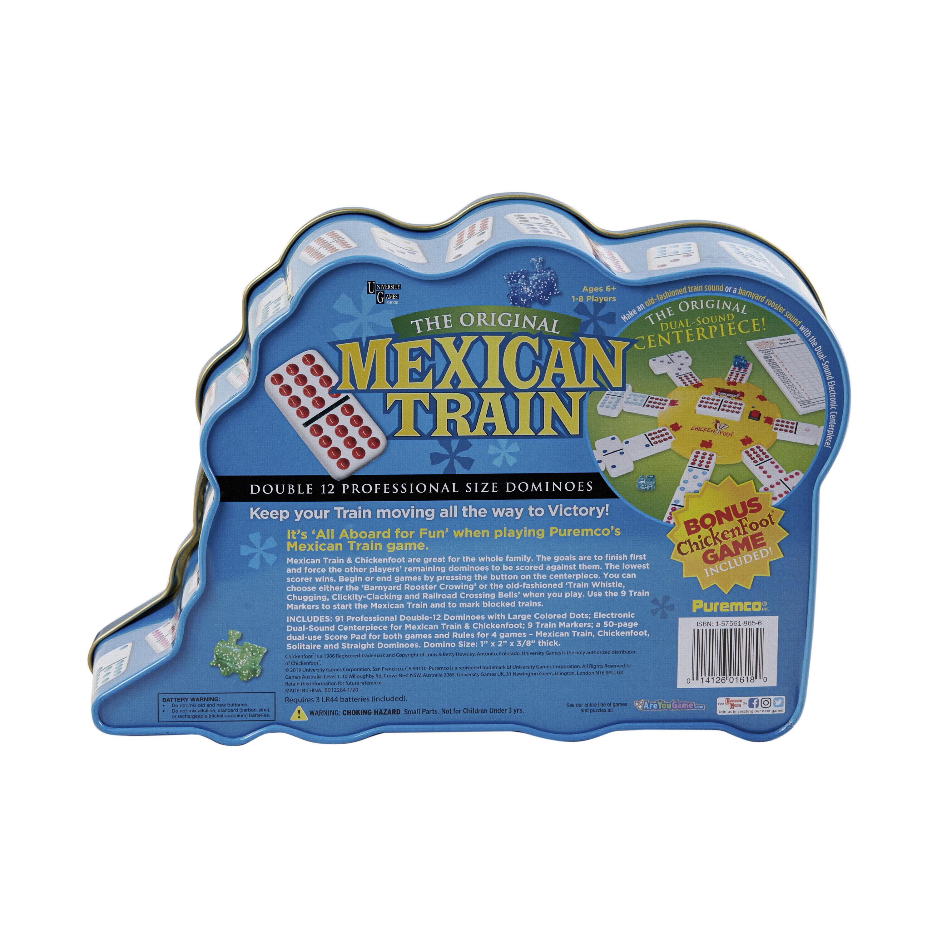 Puremco Mexican Train Deluxe Traditional Double 12 Domino Set with Dots ...