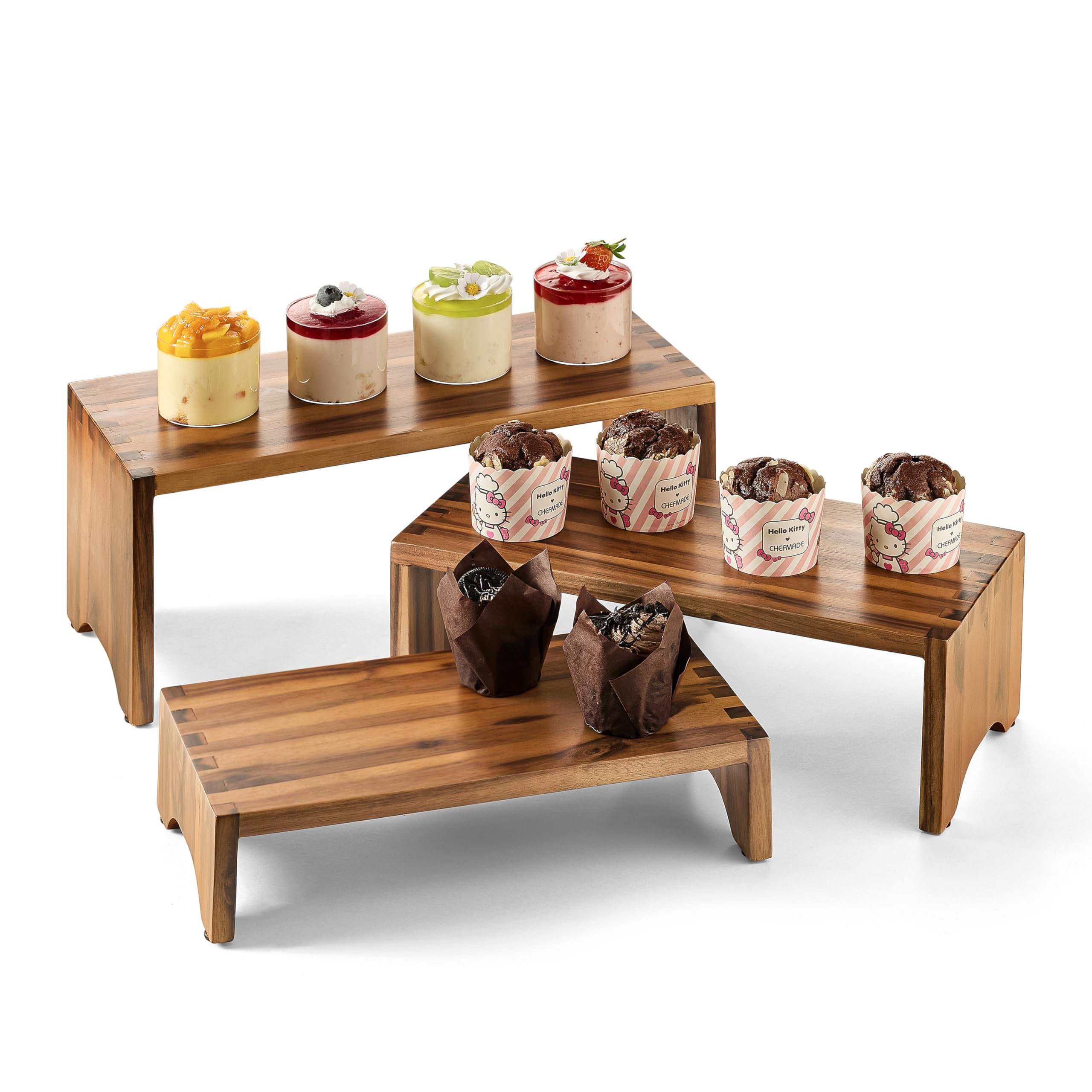 MARLIN MANUFACTURING COMPANY, INCORPORATED Acacia Wood Risers Display ...