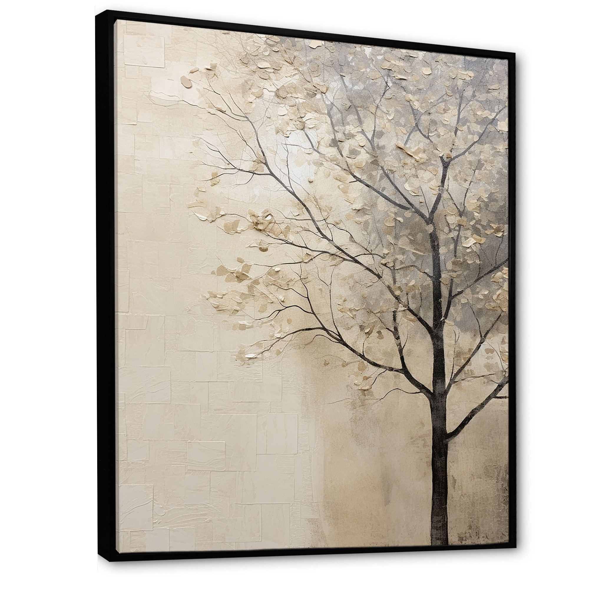 Design Art African Beige Tree Minimalism III - Tree African Canvas ...