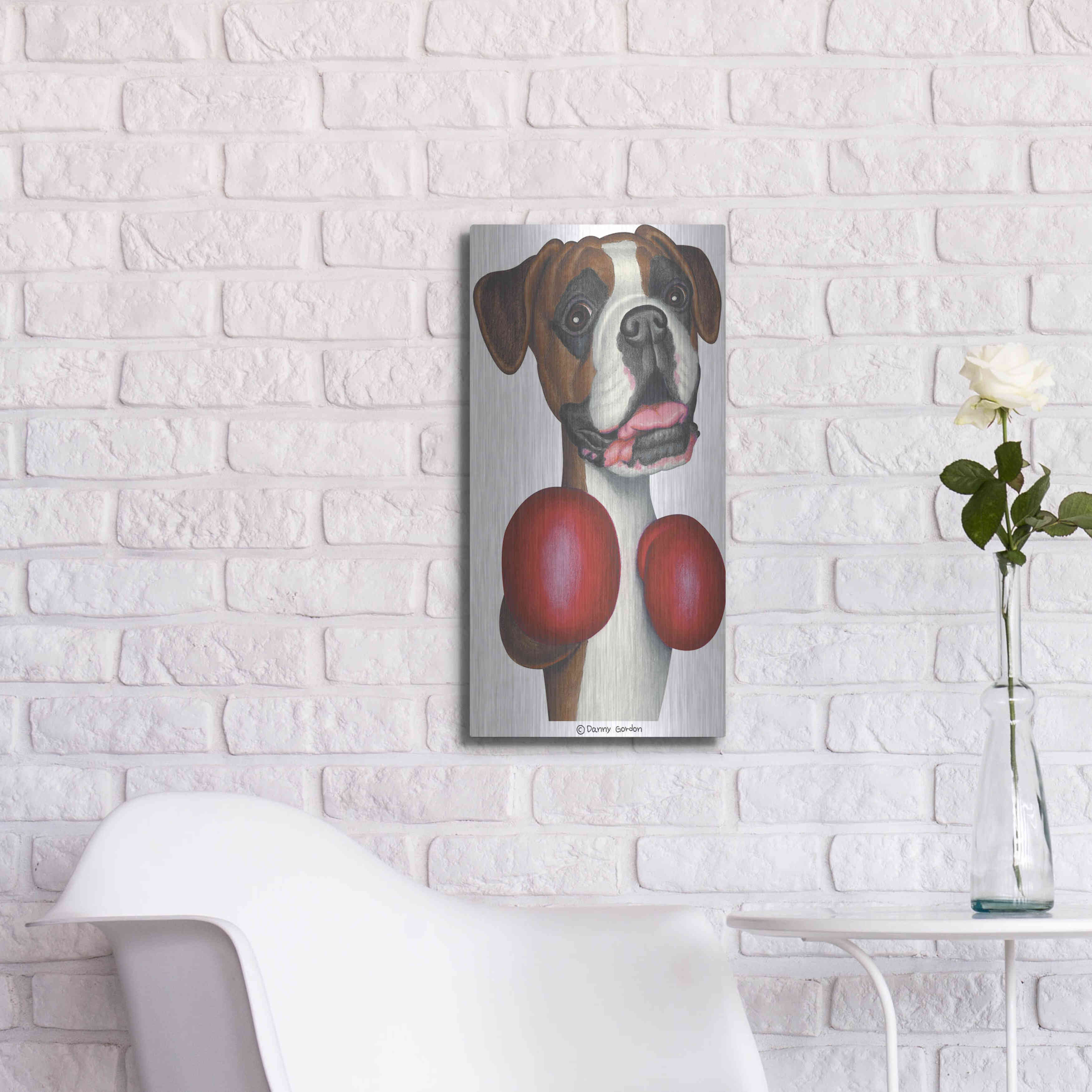Trinx 'Boxer Wearing Boxing Gloves' by Danny Gordon Art, Metal Wall Art ...
