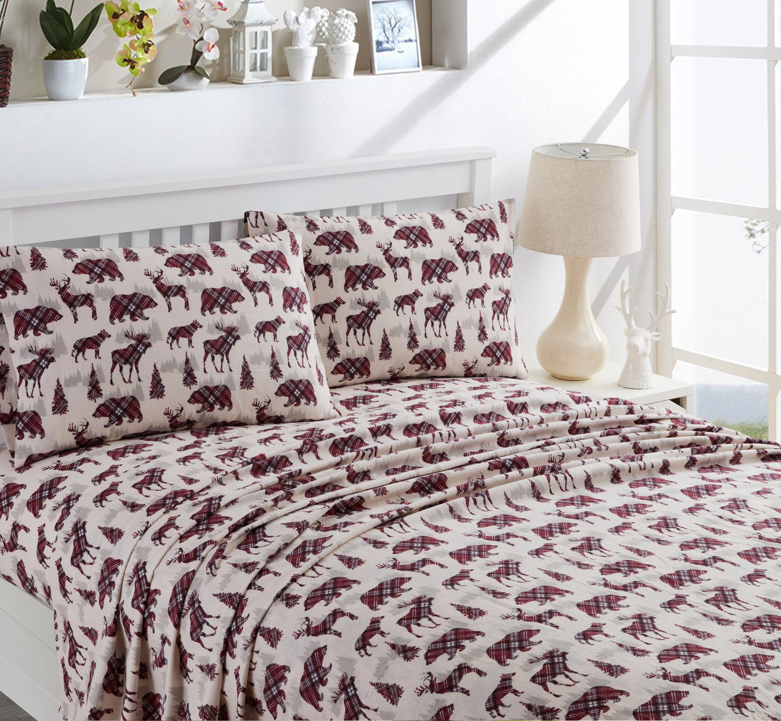 Highline Bedding Co. Plaid Wilderness Turkish Flannel Sheet Set | Wayfair