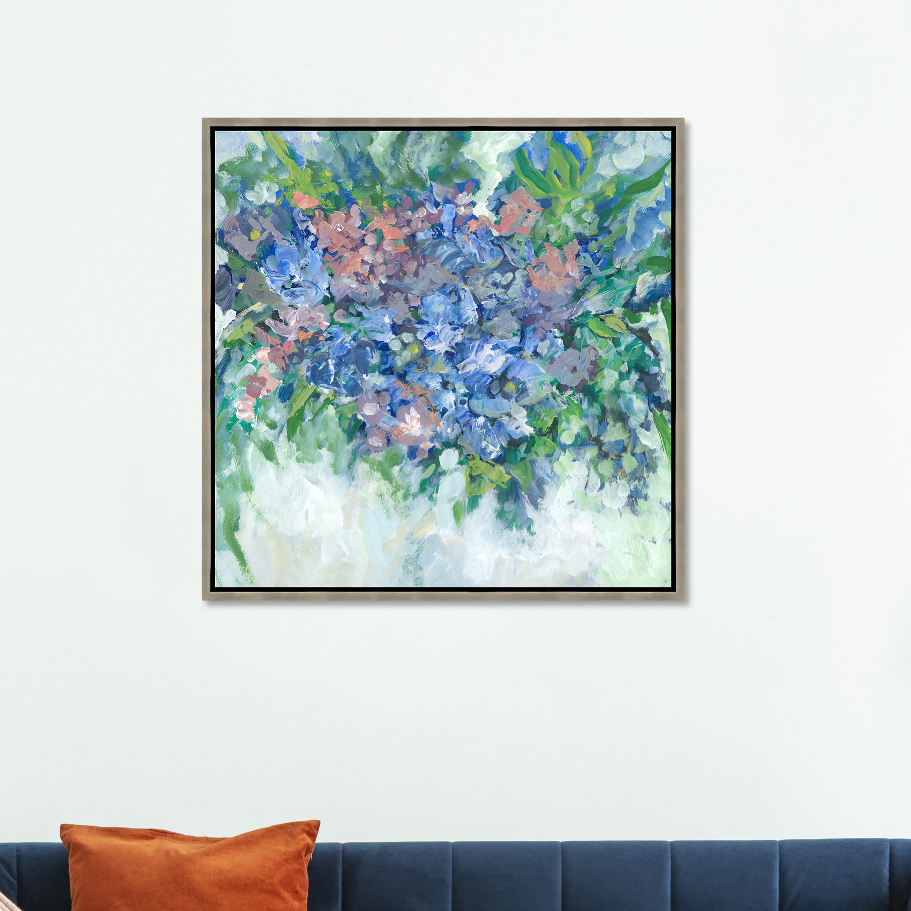 Chelsea Art Studio Alicia Bock Blue Flowers Framed On Canvas by Alicia ...