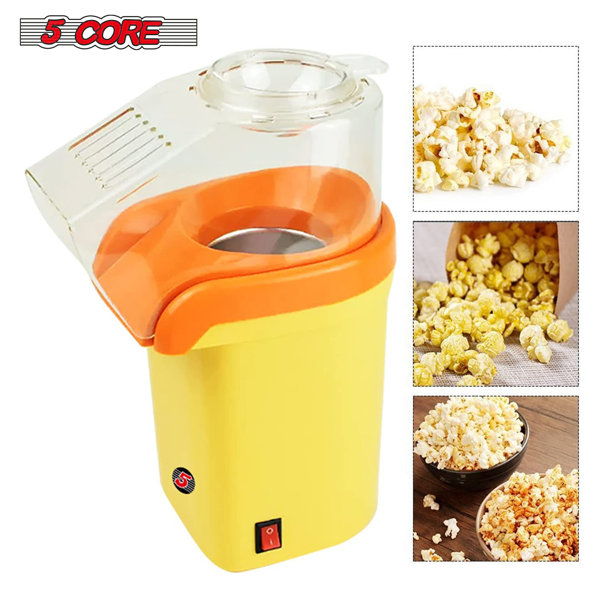 5 Core Popcorn Machine 16 Cup Capacity Hot Air Popper Mini Portable ...