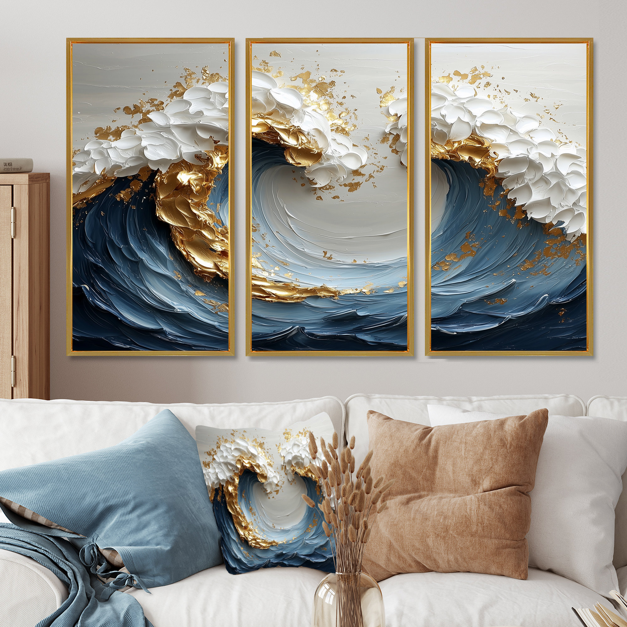 Mercer41 Blue And White Tidal Wave I - Abstract Spirals Wall Art Print ...