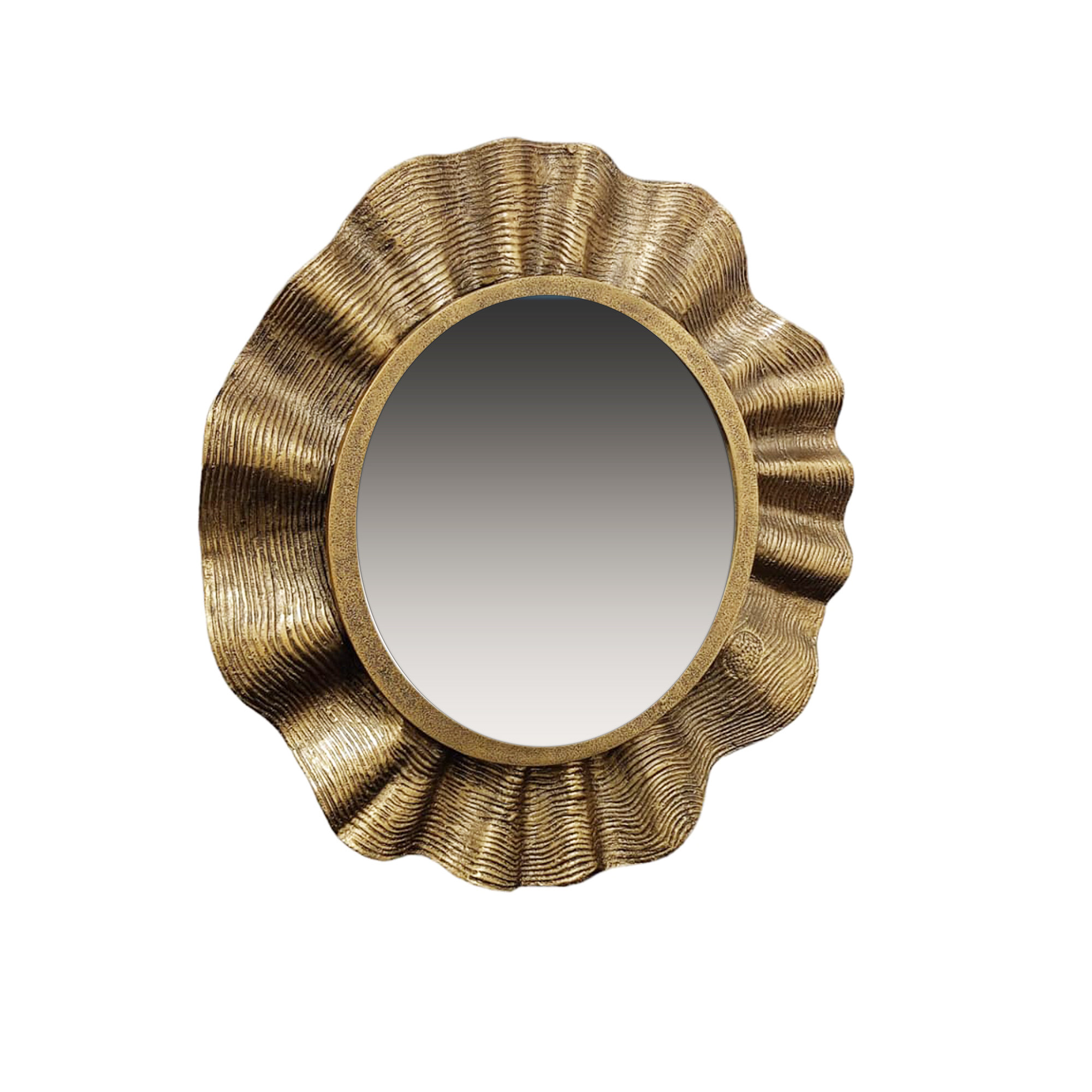 Mercer41 Ariel Organic Wave Round Metal Frame Mirror | Wayfair