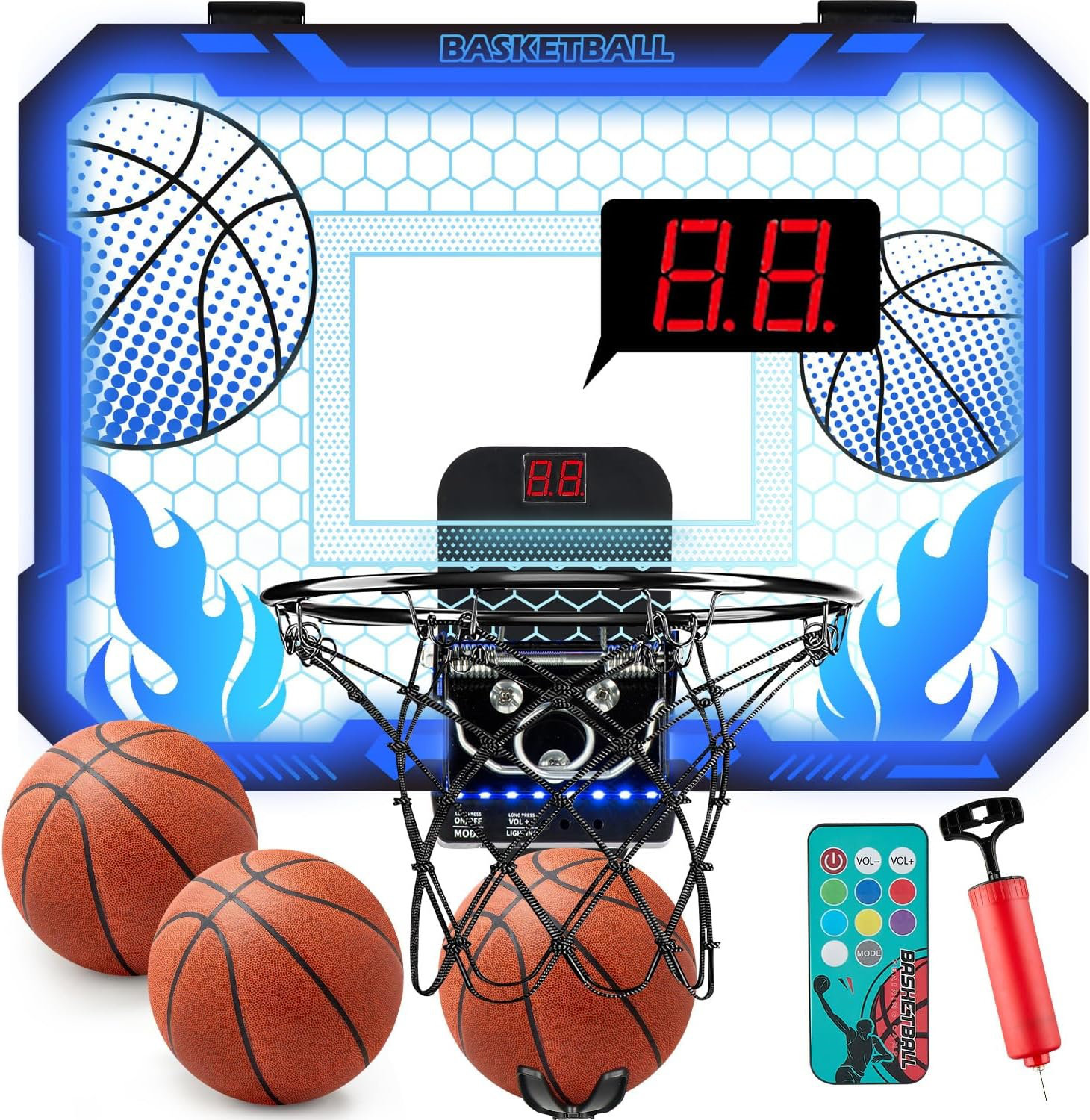 Phantoscope Indoor Basketball Hoop For Kids With 7 Colours Led Lights ...