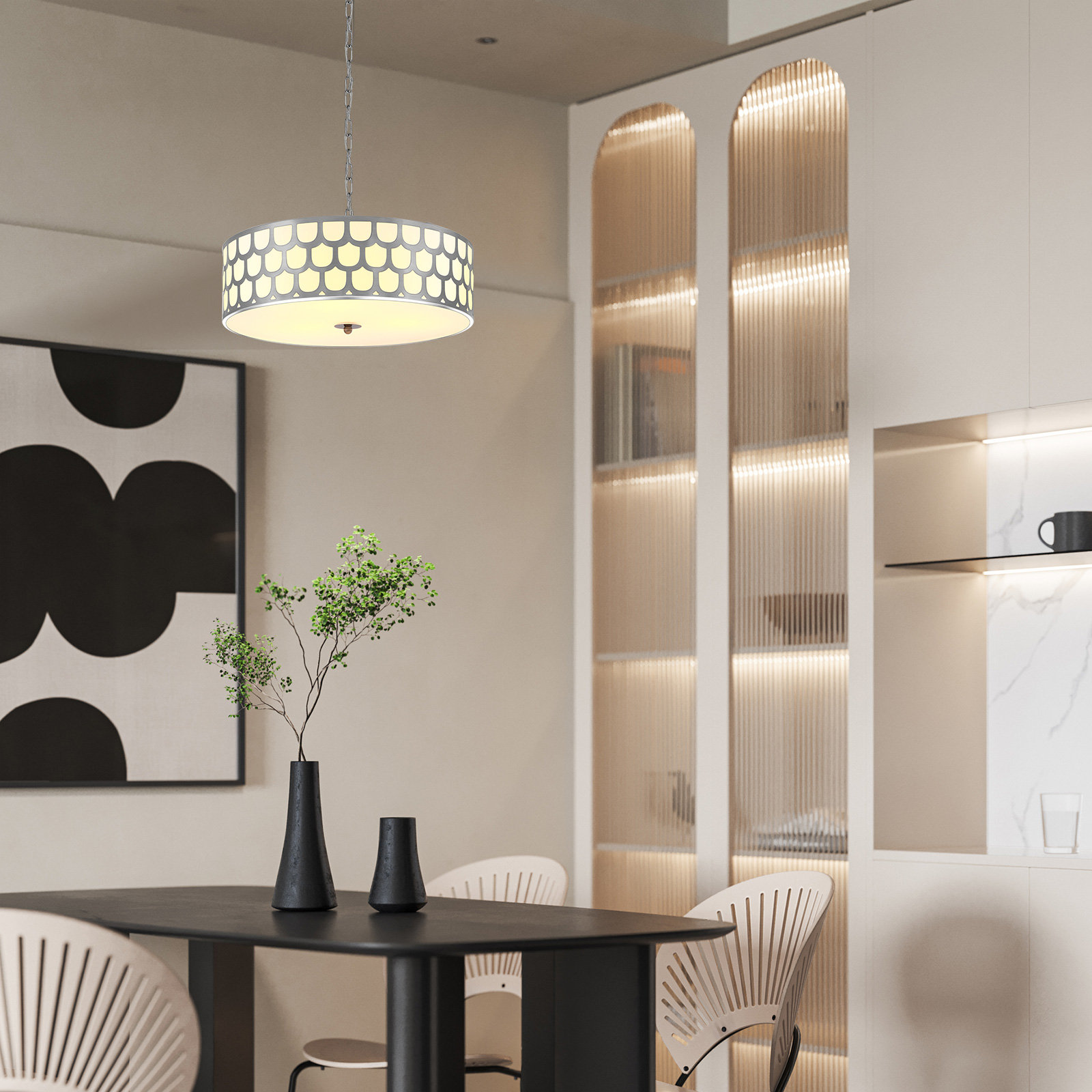 Ebern Designs Davalyn 3 - Light Drum Pendant & Reviews | Wayfair