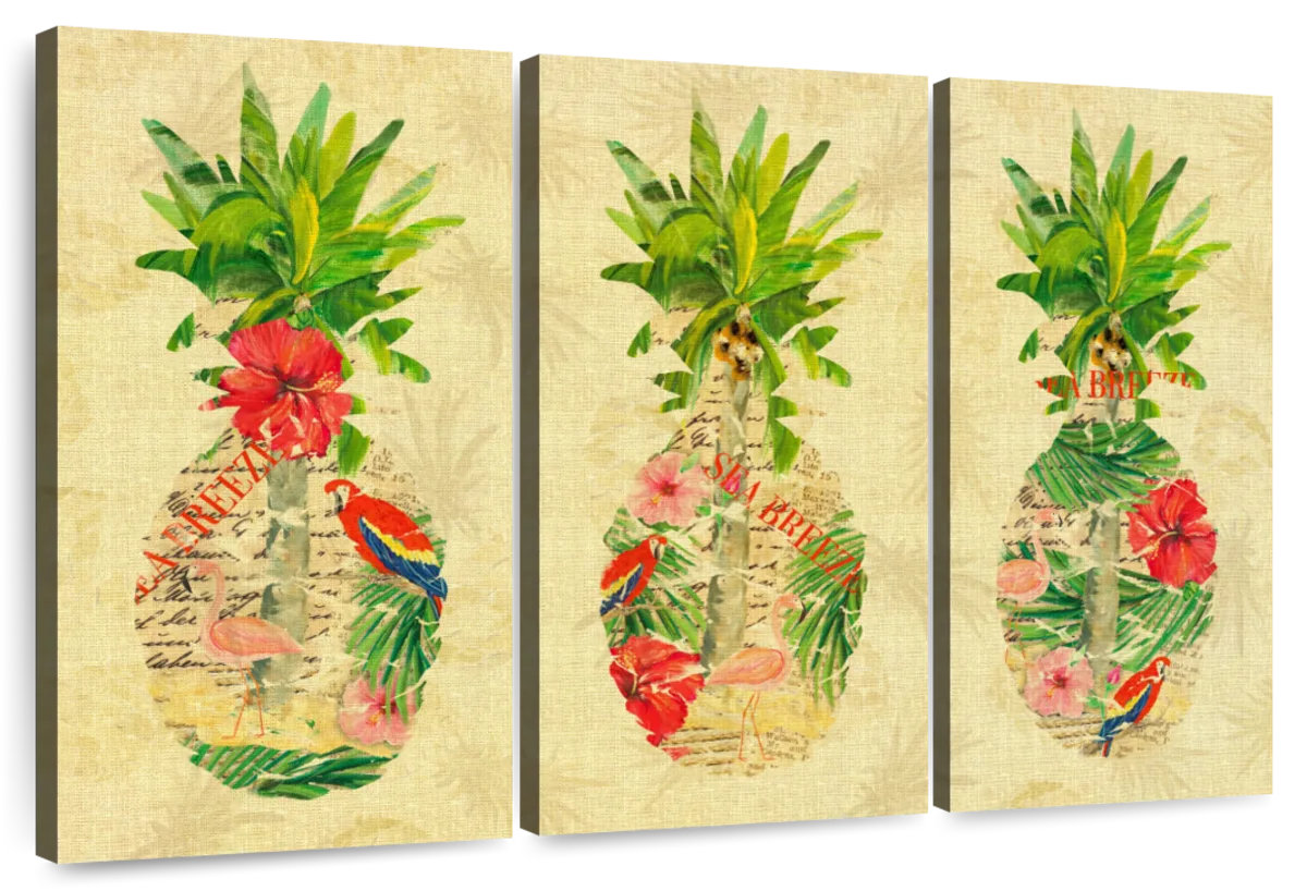 Elephant Stock Triple Tropical Pineapple Collage | Wayfair