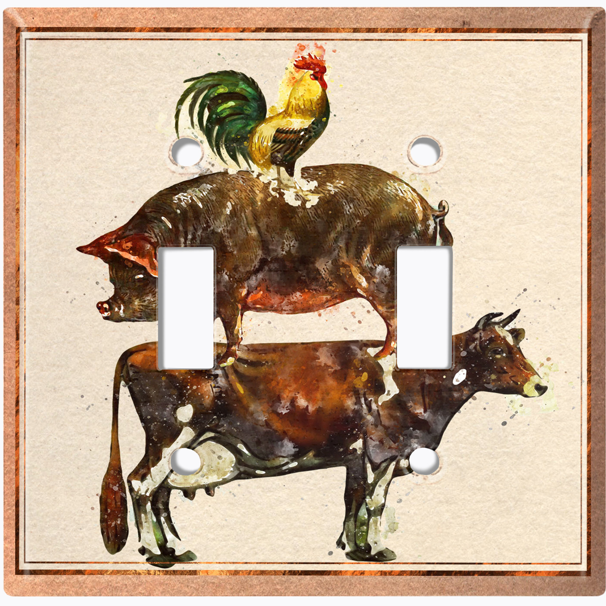 WorldAcc Metal Light Switch Plate Outlet Cover (Animal Farm Country ...