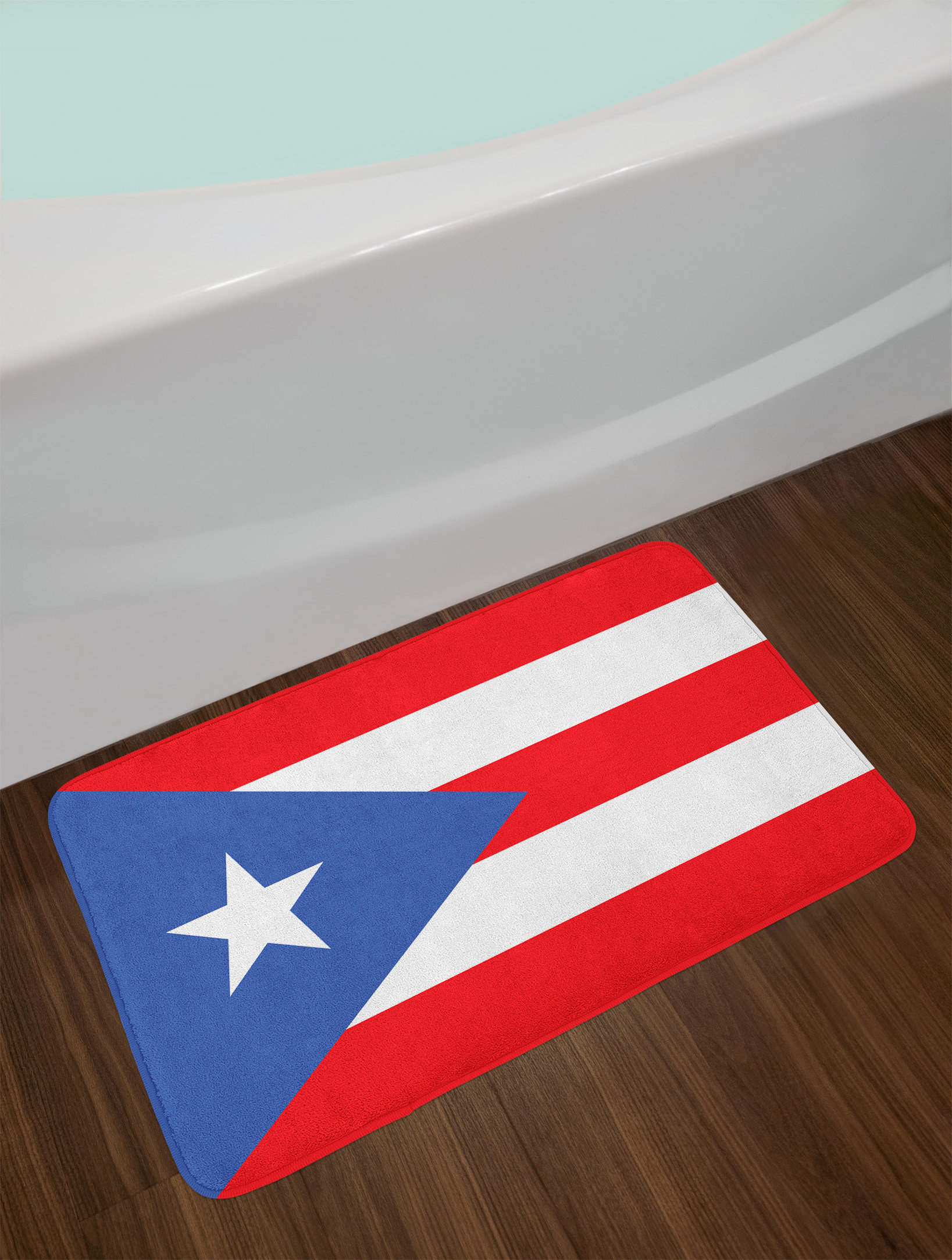 East Urban Home Puerto Rico Plush Bath Mat, Flag with Stripes Star, 30. ...