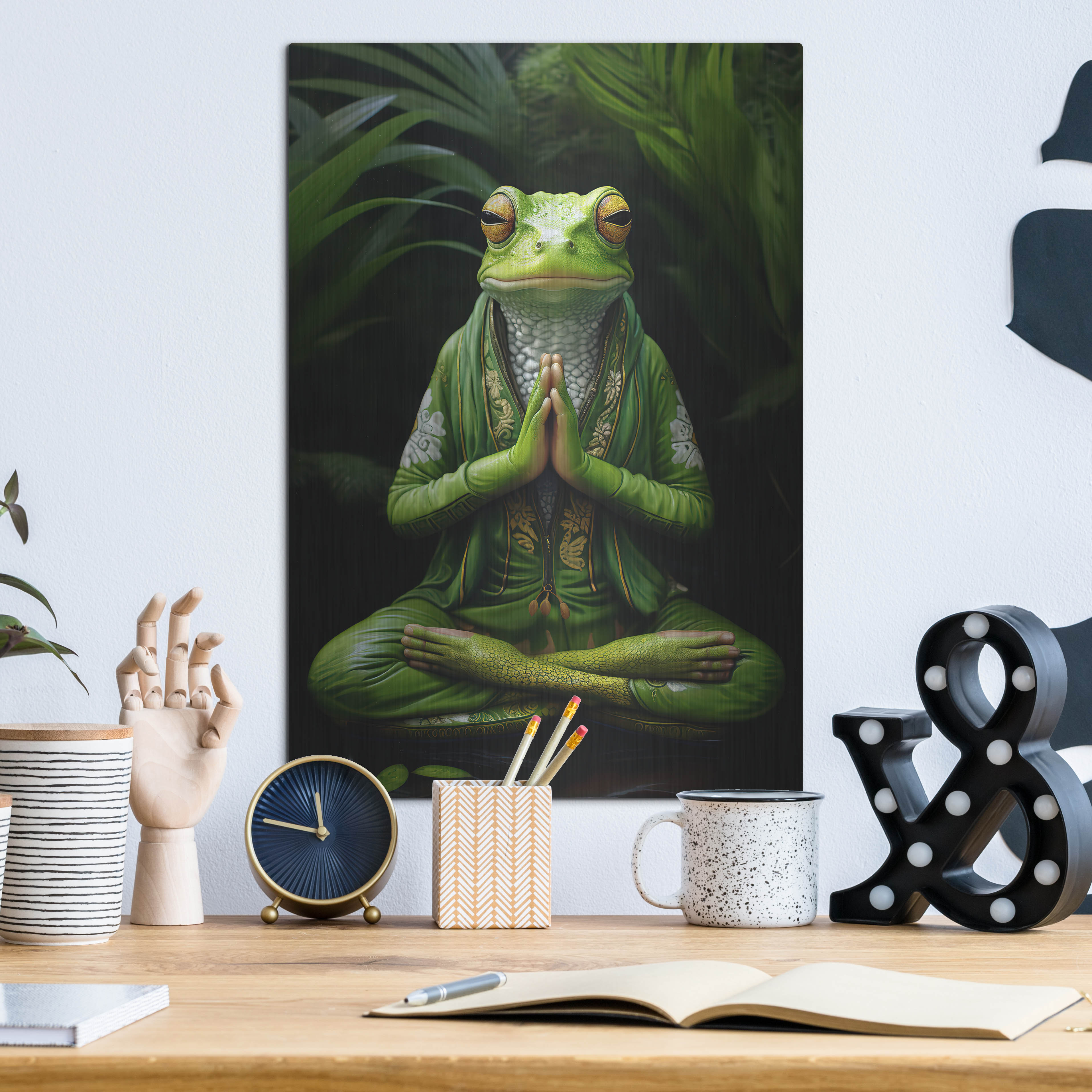 Trinx Frog Zen' by r3darch0n Metal Wall Art | Wayfair