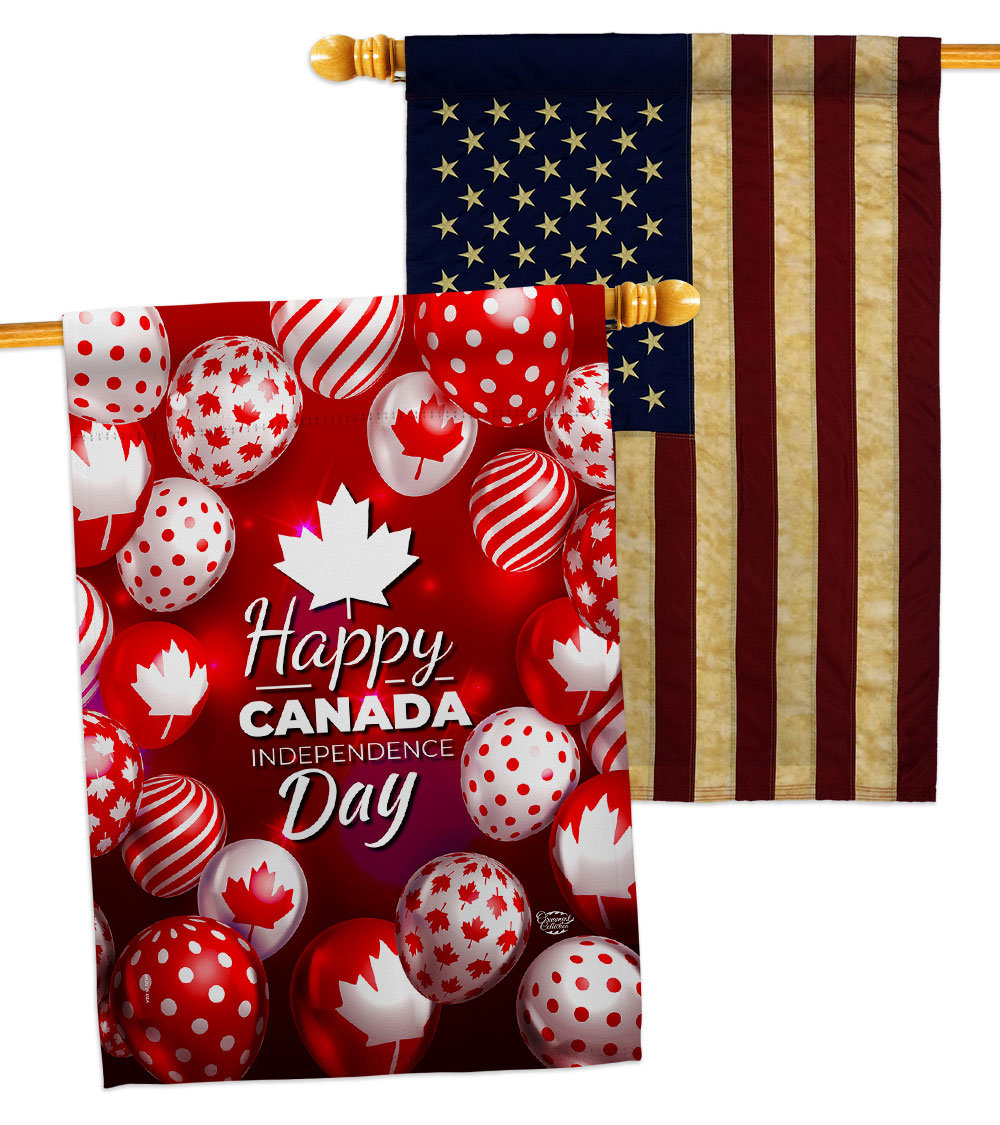 Ornament Collection Happy Canada Day House Flags Pack Regional Yard ...