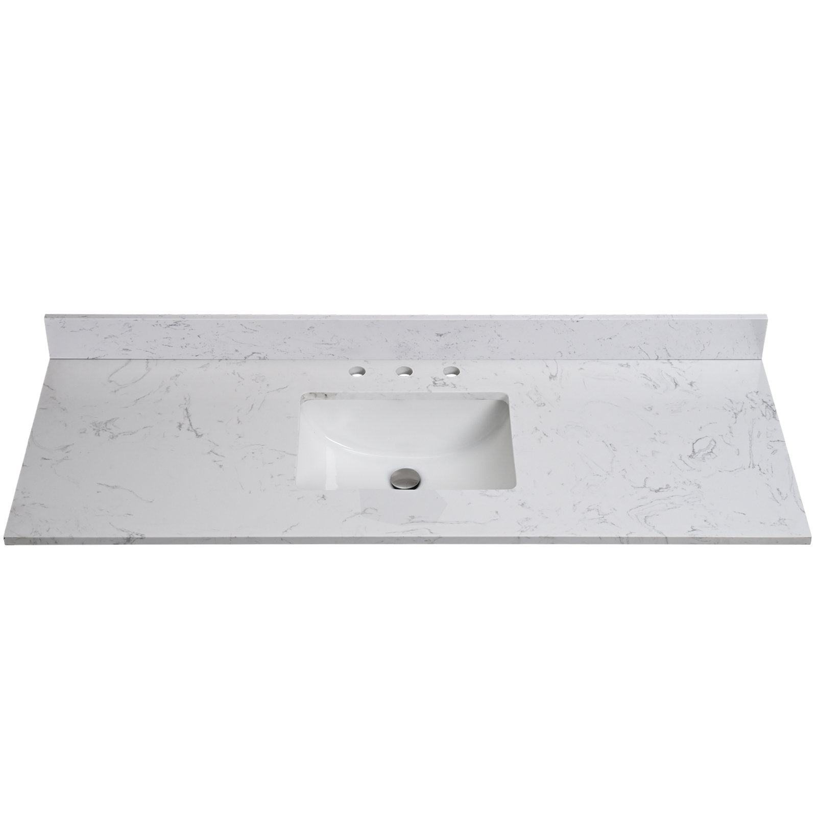 RENIST 60'' Engineered Stone Single Bathroom Countertop with Sink – For ...
