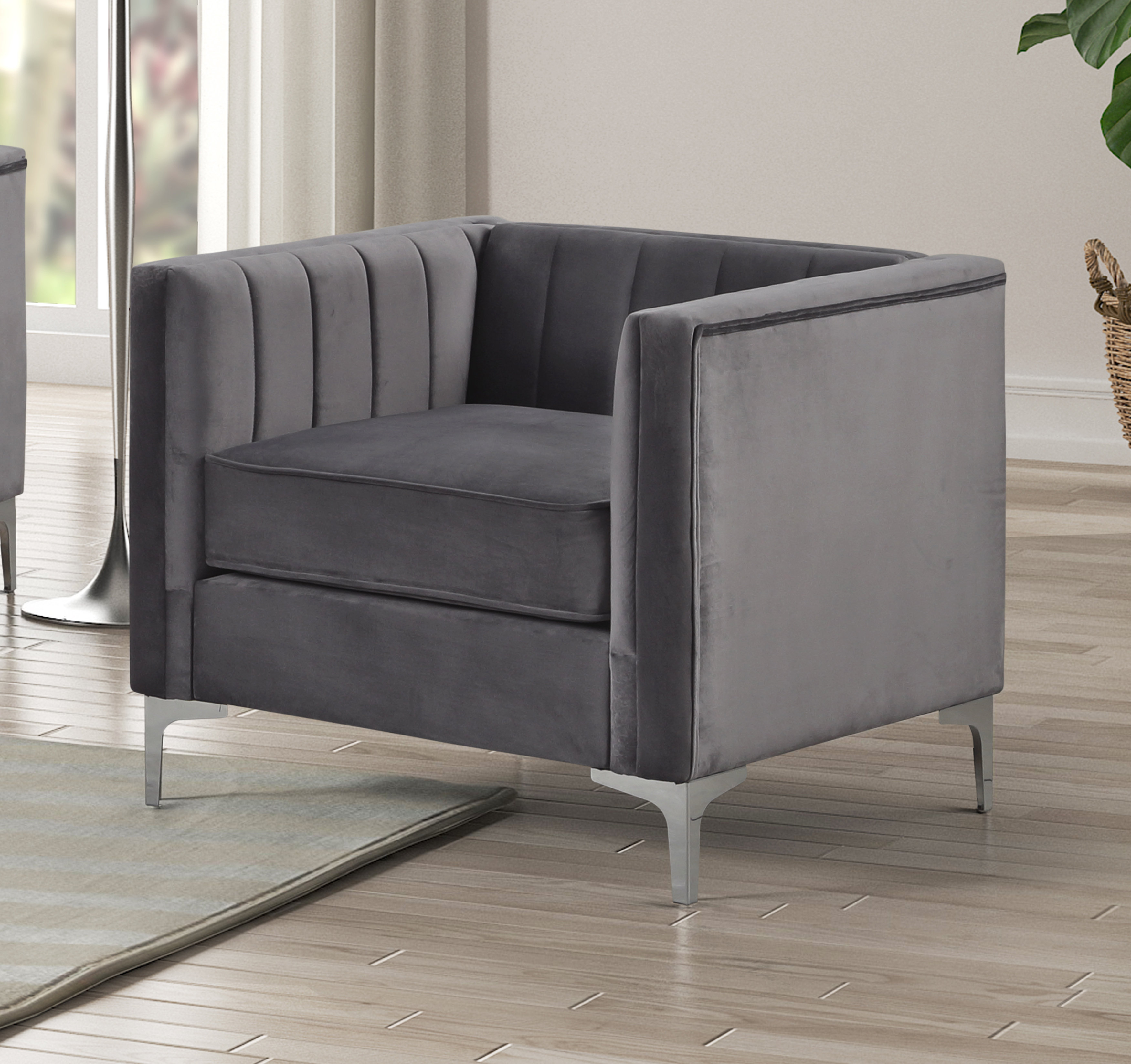 Everly Quinn Louis Velvet Club Chair & Reviews | Wayfair