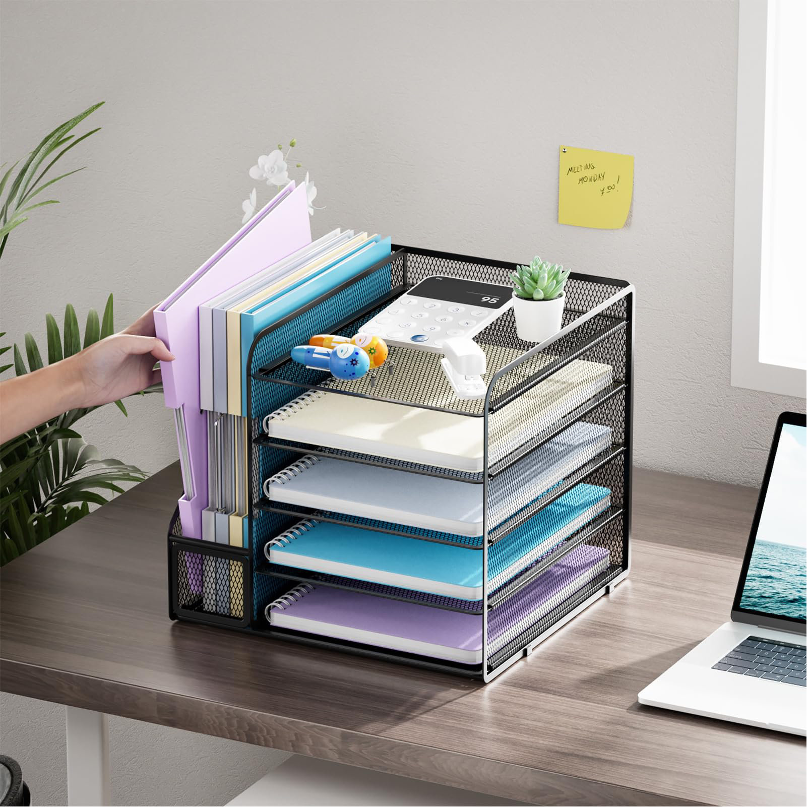 Inbox Zero Desk Organizers And Accessories, 5-Tier Paper Letter Tray ...