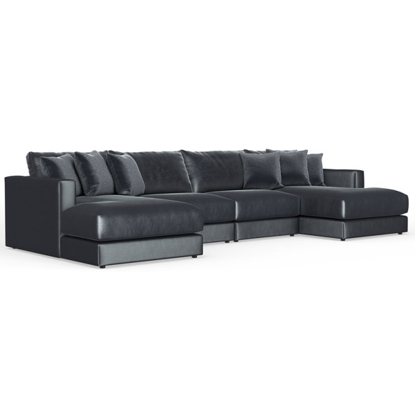 Everly Quinn Nyrie 4-piece Modular Double Chaise Sectional | Wayfair