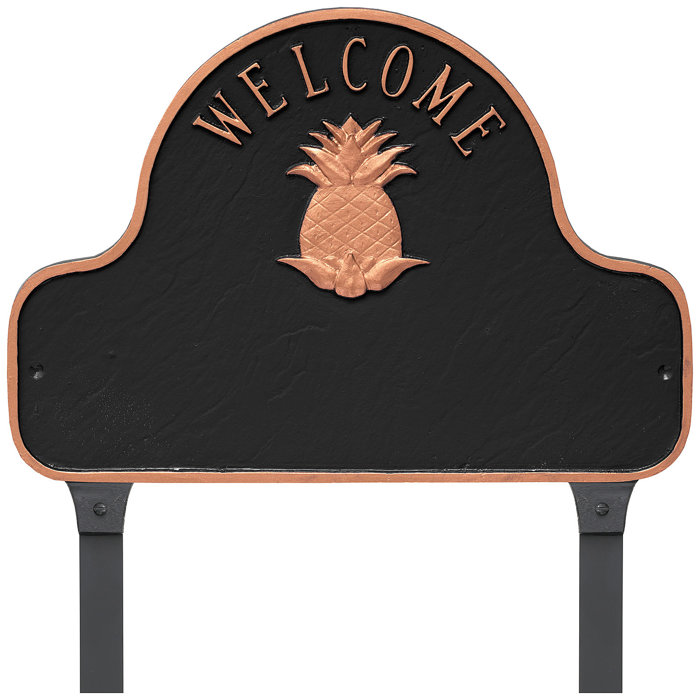 Montague Metal Products Pineapple Welcome Arch Address Sign Plaque with ...