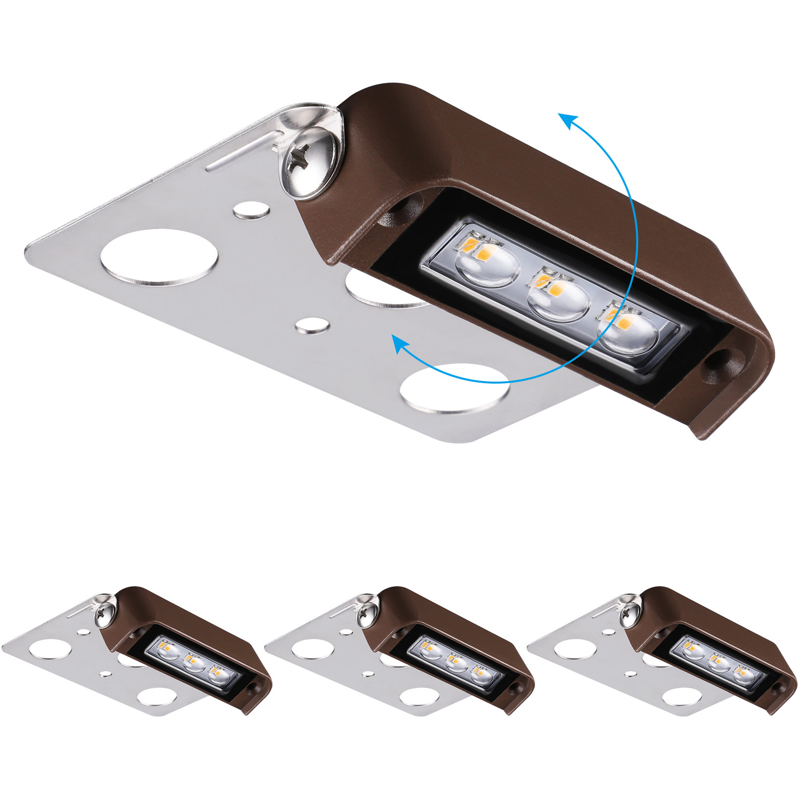 LEDVANS Angolo 4 Inch LED Retaining Wall Lights Swivel, 12V Low Voltage ...