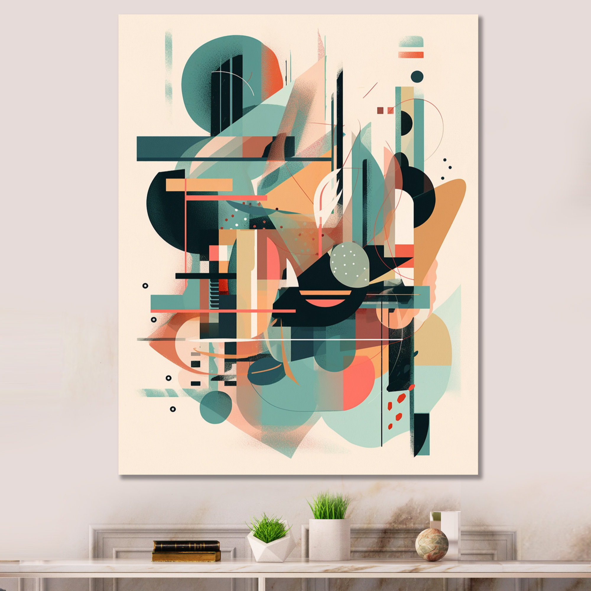 George Oliver Green Peach Elegance VI - Minimalism Canvas Wall Art ...