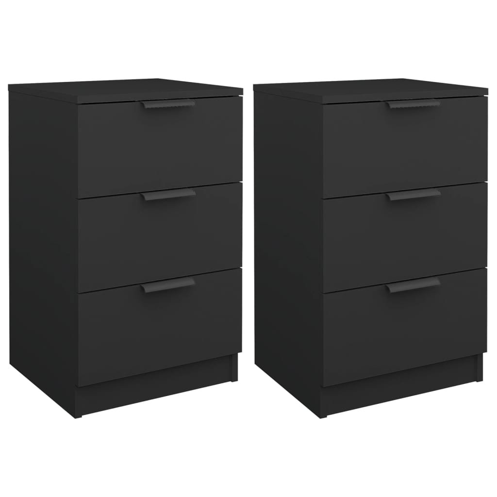 Brayden Studio 2 bedside tables, black, 40 x 36 x 65cm | Wayfair.co.uk