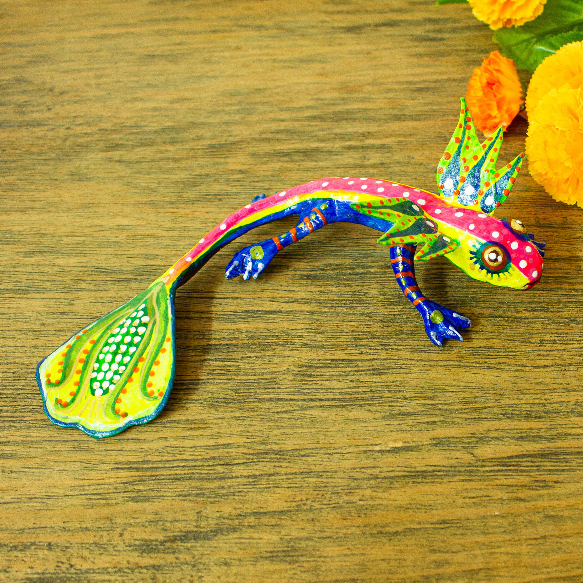 Trinx Axolotl Papier Mache Alebrije Sculpture | Wayfair