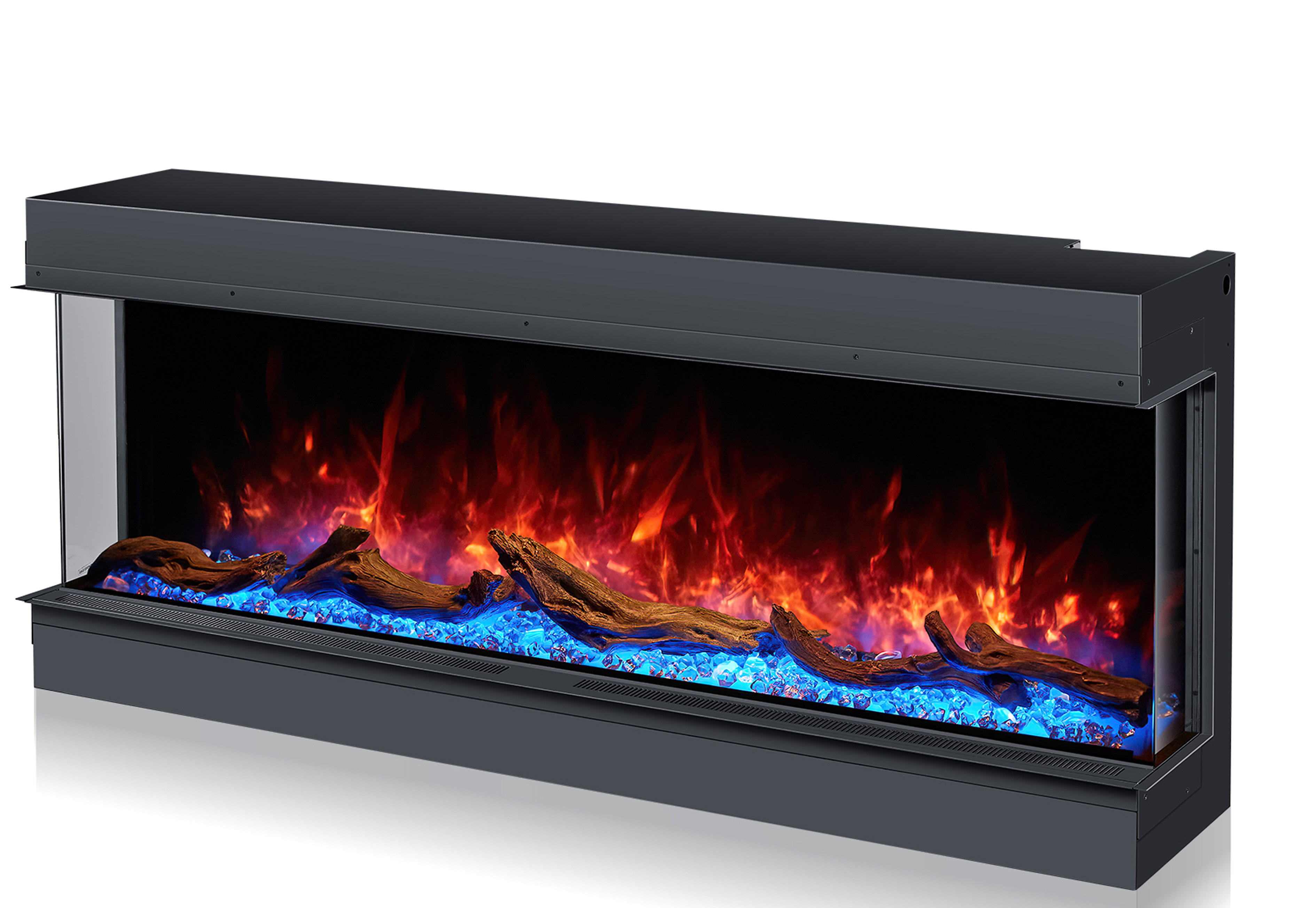 Symple Stuff Prower 3 Sided Electric Fireplace, Smart Wi-Fi app/ Remote ...