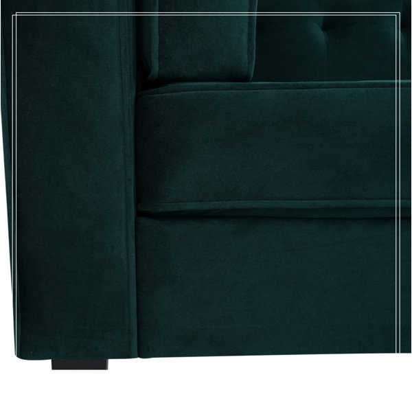 Mercer41 3-Seater Sofa, Upholstered Tufted Coach, Velvet Sofa | Wayfair