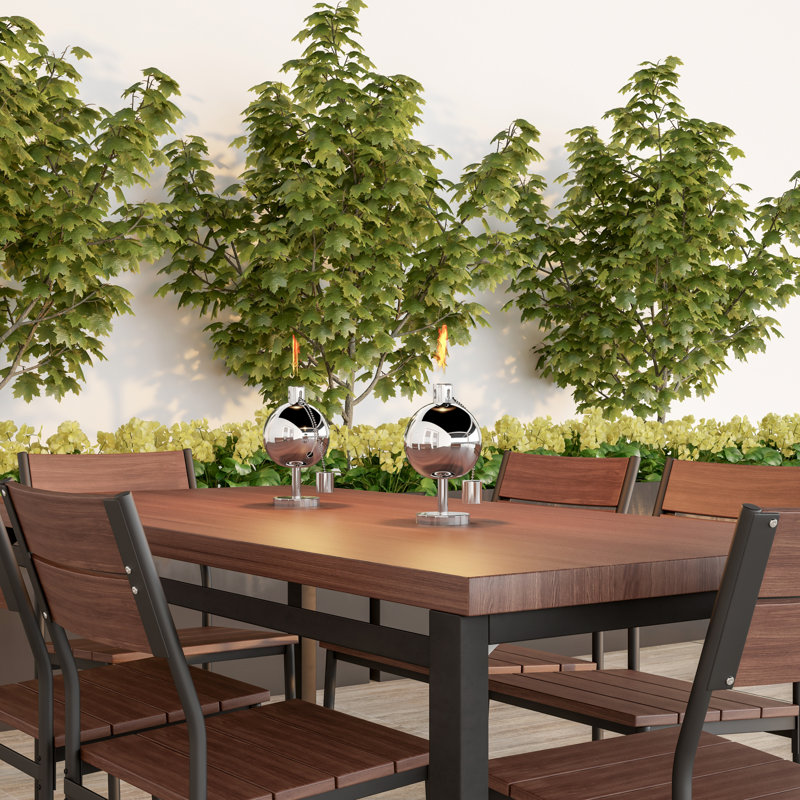 Pure Garden Tabletop Torch Lamp- 10" Stainless Steel Outdoor Fuel ...