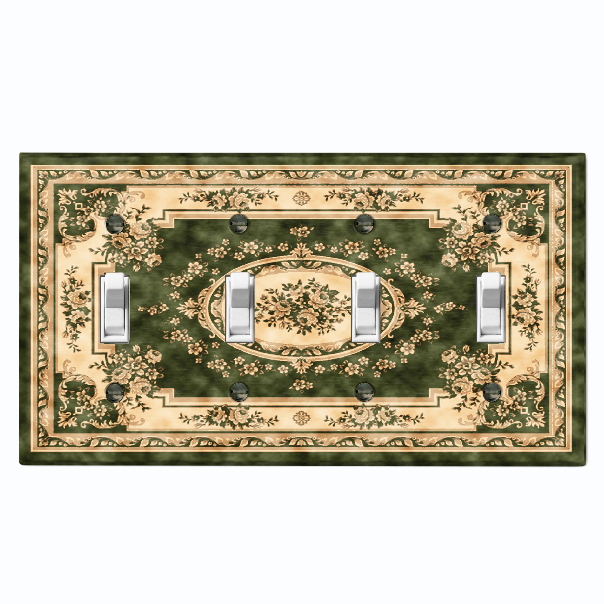 WorldAcc Elegant Beige Green Carpet Rug Print Nature Themed 4 - Gang ...